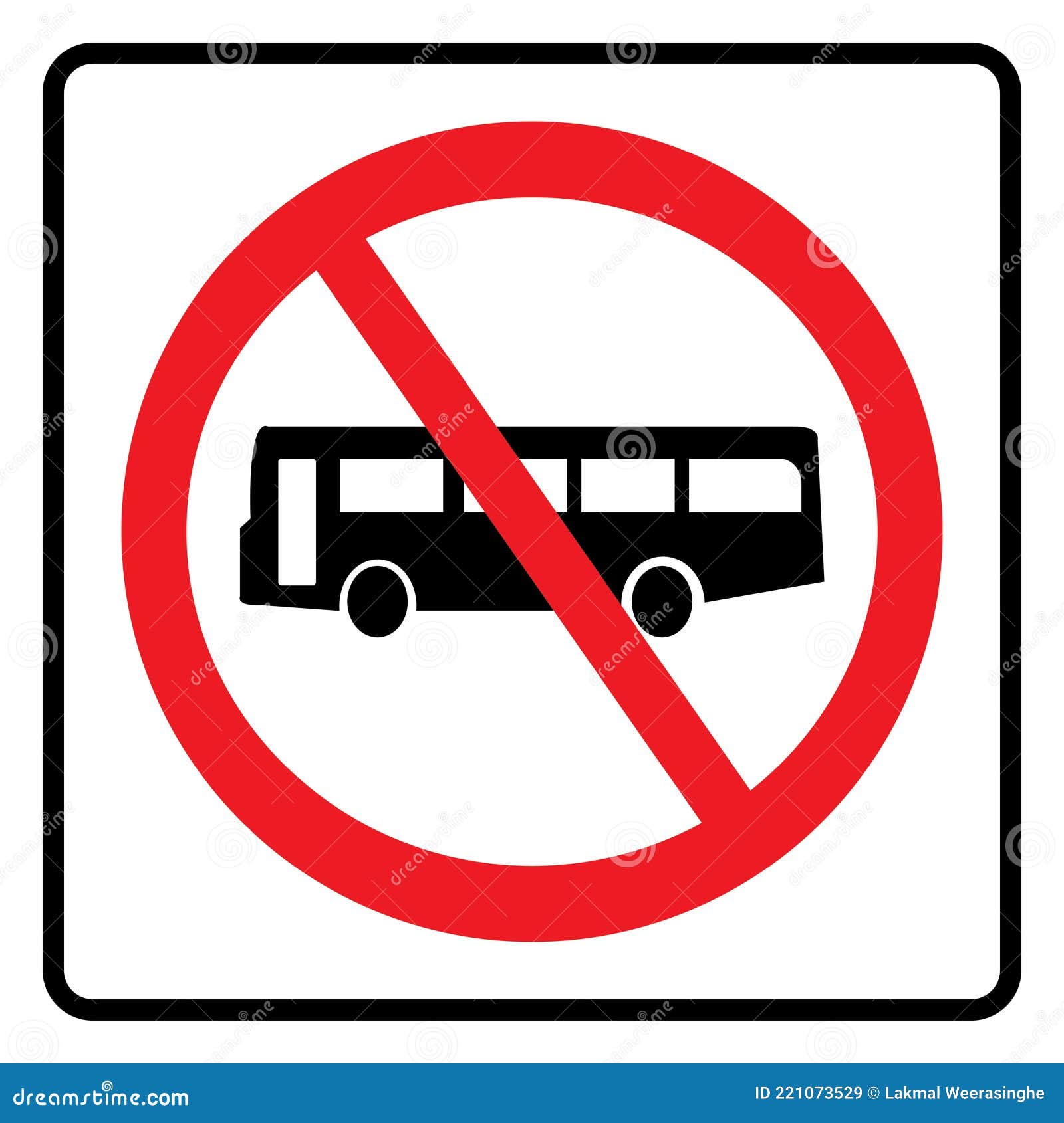 No Bus Stop Sign Isolate on White Background. Stock Vector ...
