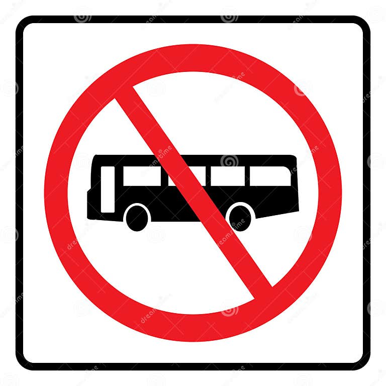 No Bus Stop Sign Isolate on White Background. Stock Vector ...