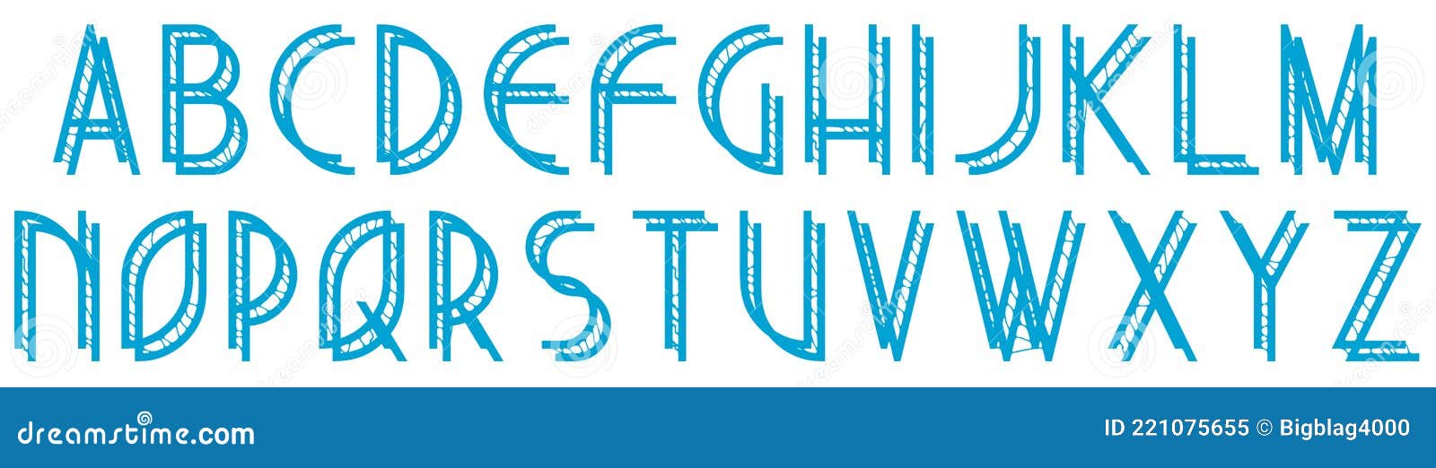 Blue Alphabet with Shift Effect. Stock Vector - Illustration of graphic ...