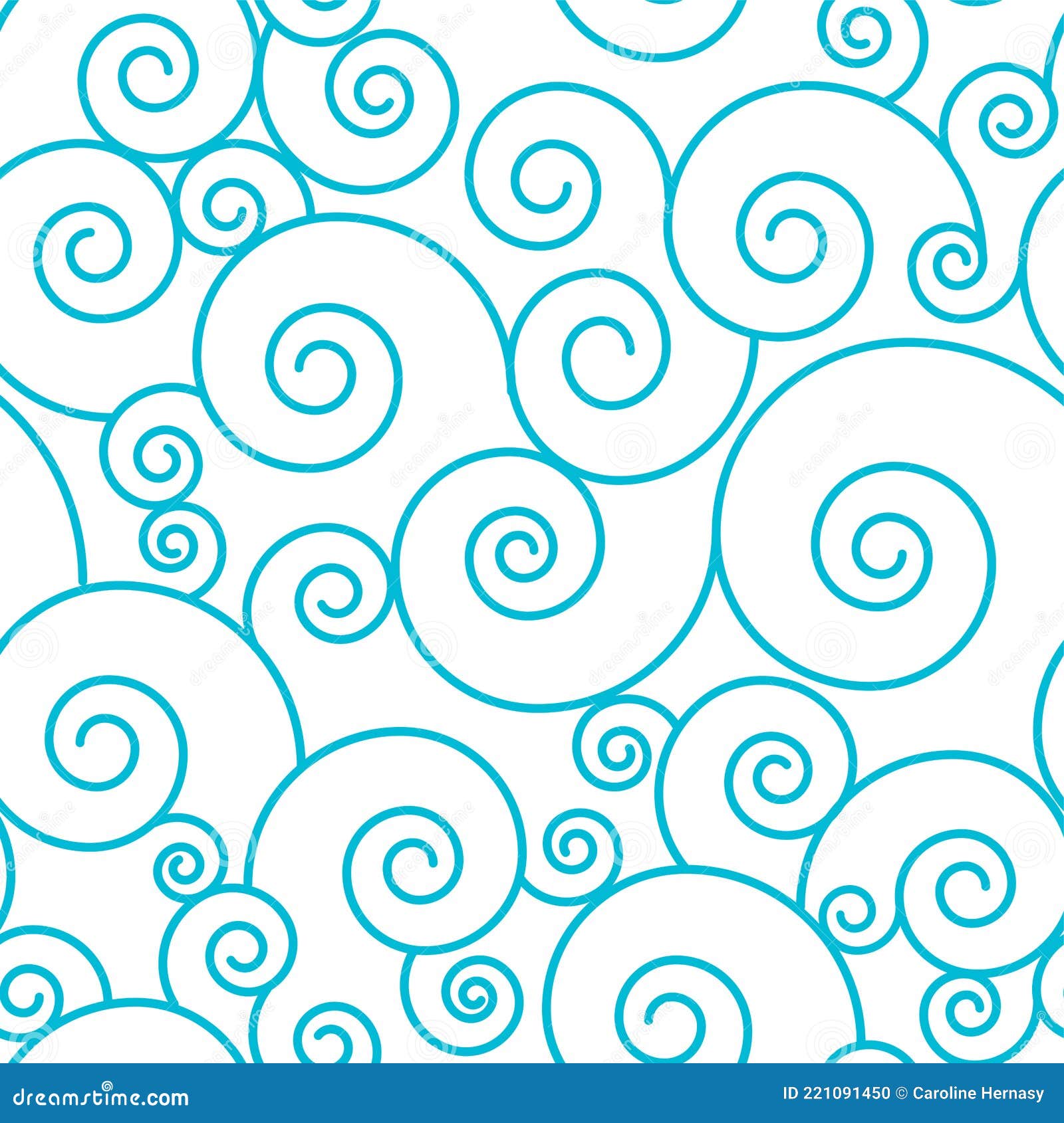 Ocean`s Crest Aqua Sea Swirls Stock Illustration - Illustration of ...