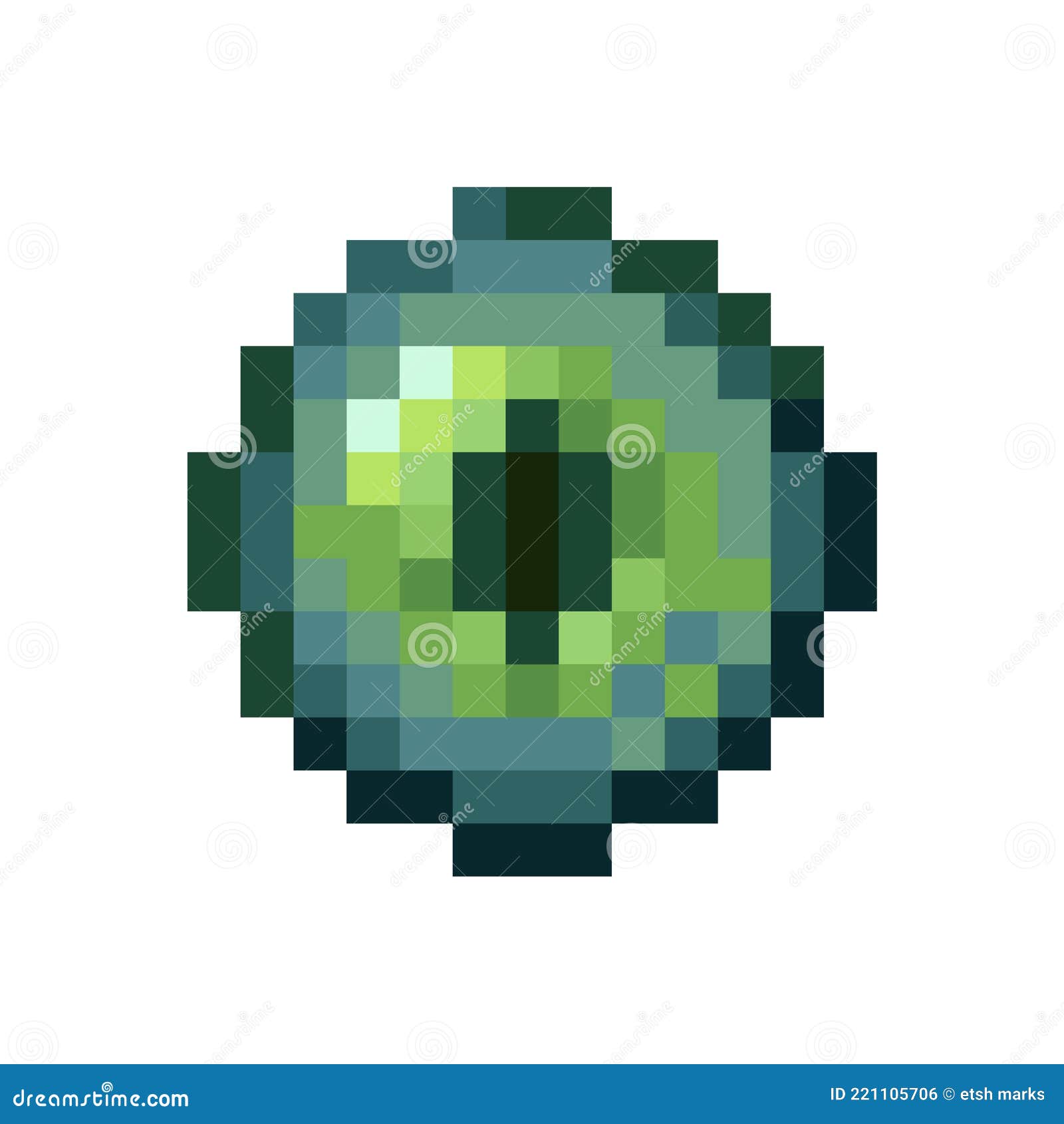 Pixel Art of Ender Eye. stock vector. Illustration of trade - 221105706