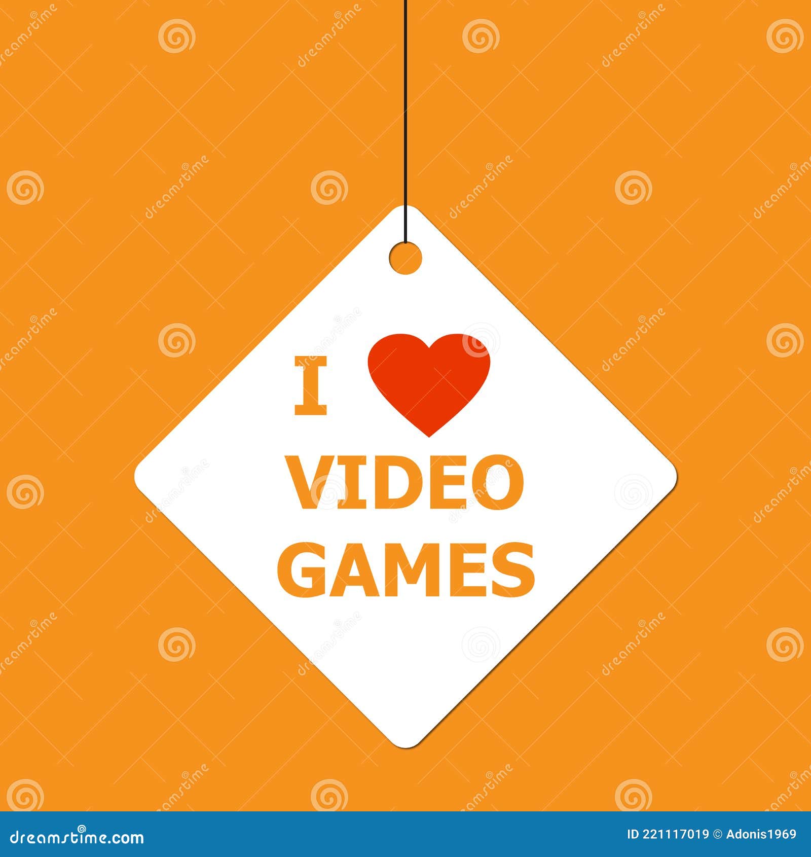 I Love Video Games on Orange Stock Image - Illustration of building ...