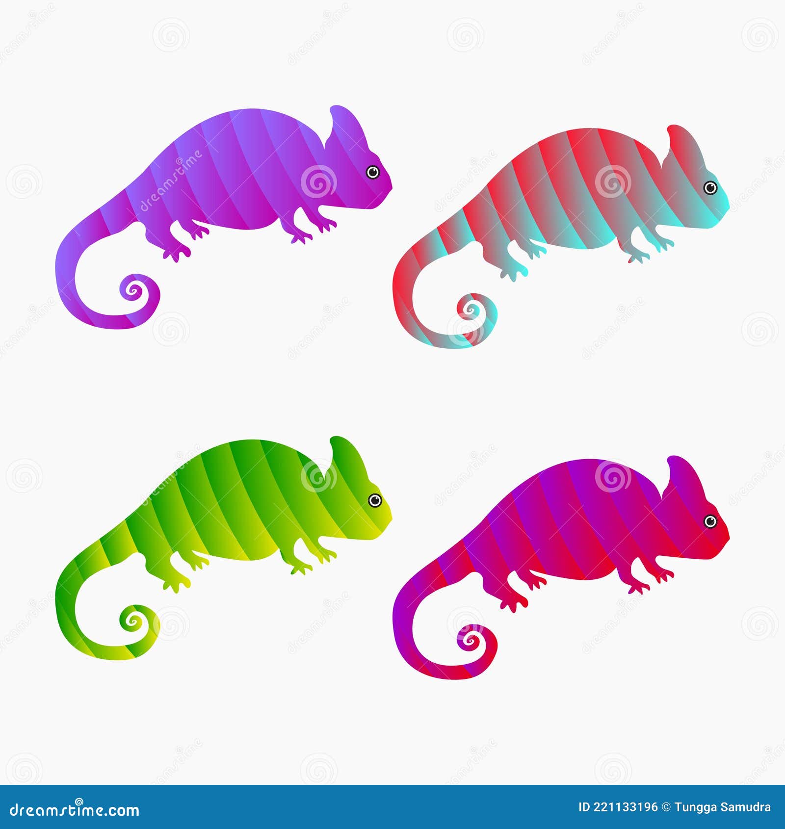 Cute Chameleon Graphic Illustration Graphic Vector Design Stock Vector ...