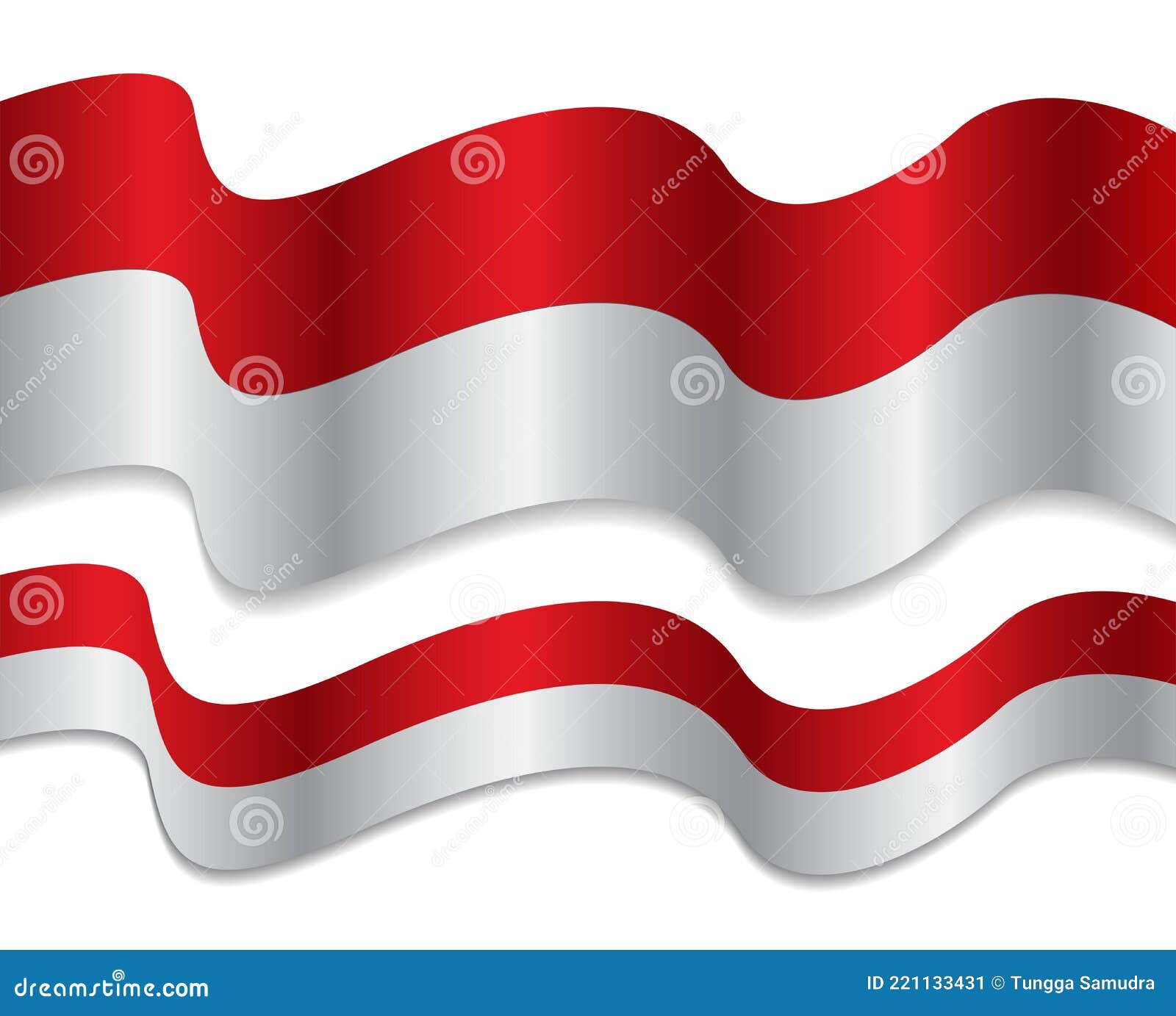 Realistic Flag of Indonesian with Ribbon Shape Stock Vector ...