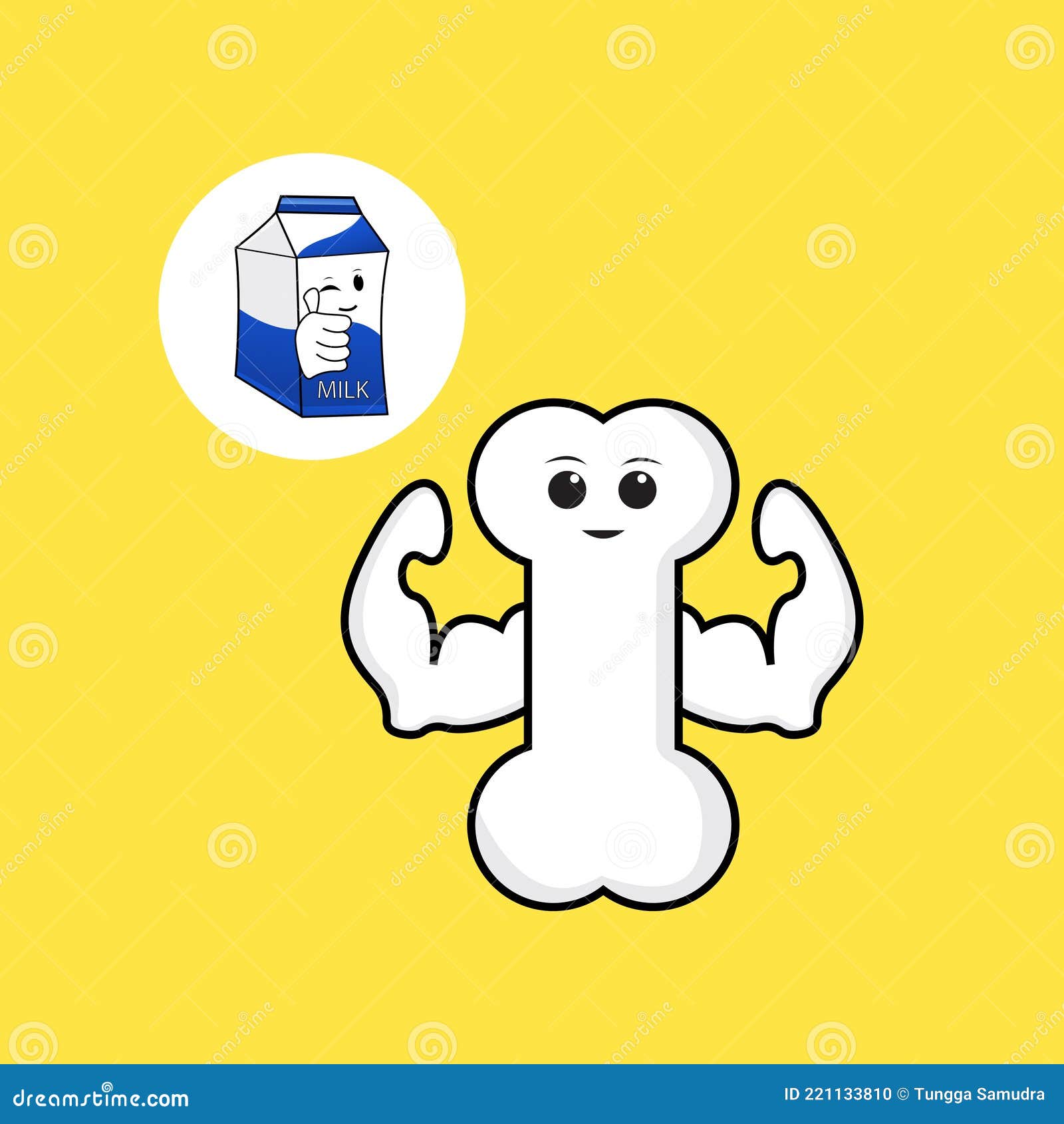 Strong Bones because of Milk Graphic Vector Design Stock Vector ...