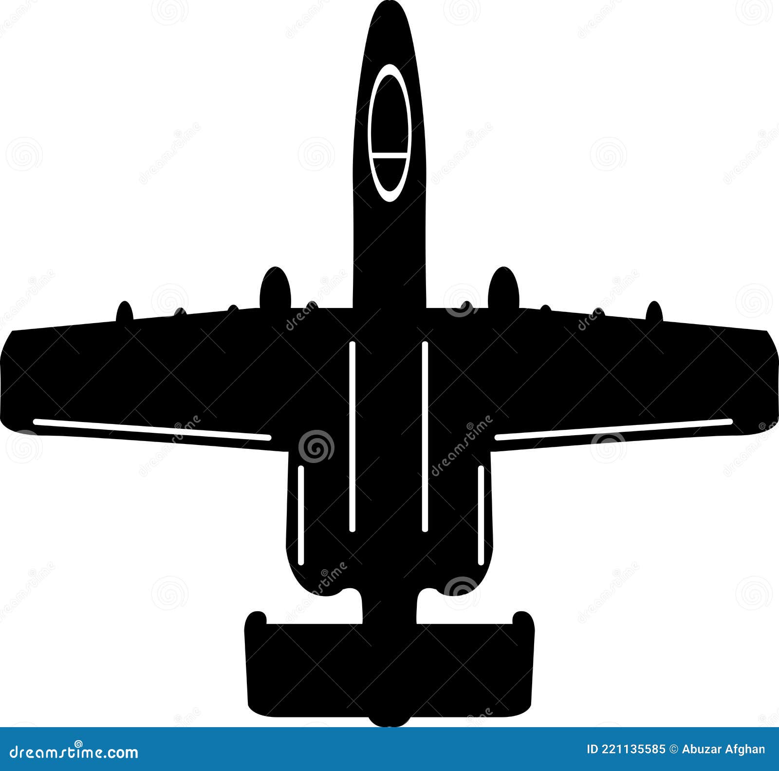 A10 Military Fighter Aircraft Jet Plane Warplane Stock Vector ...