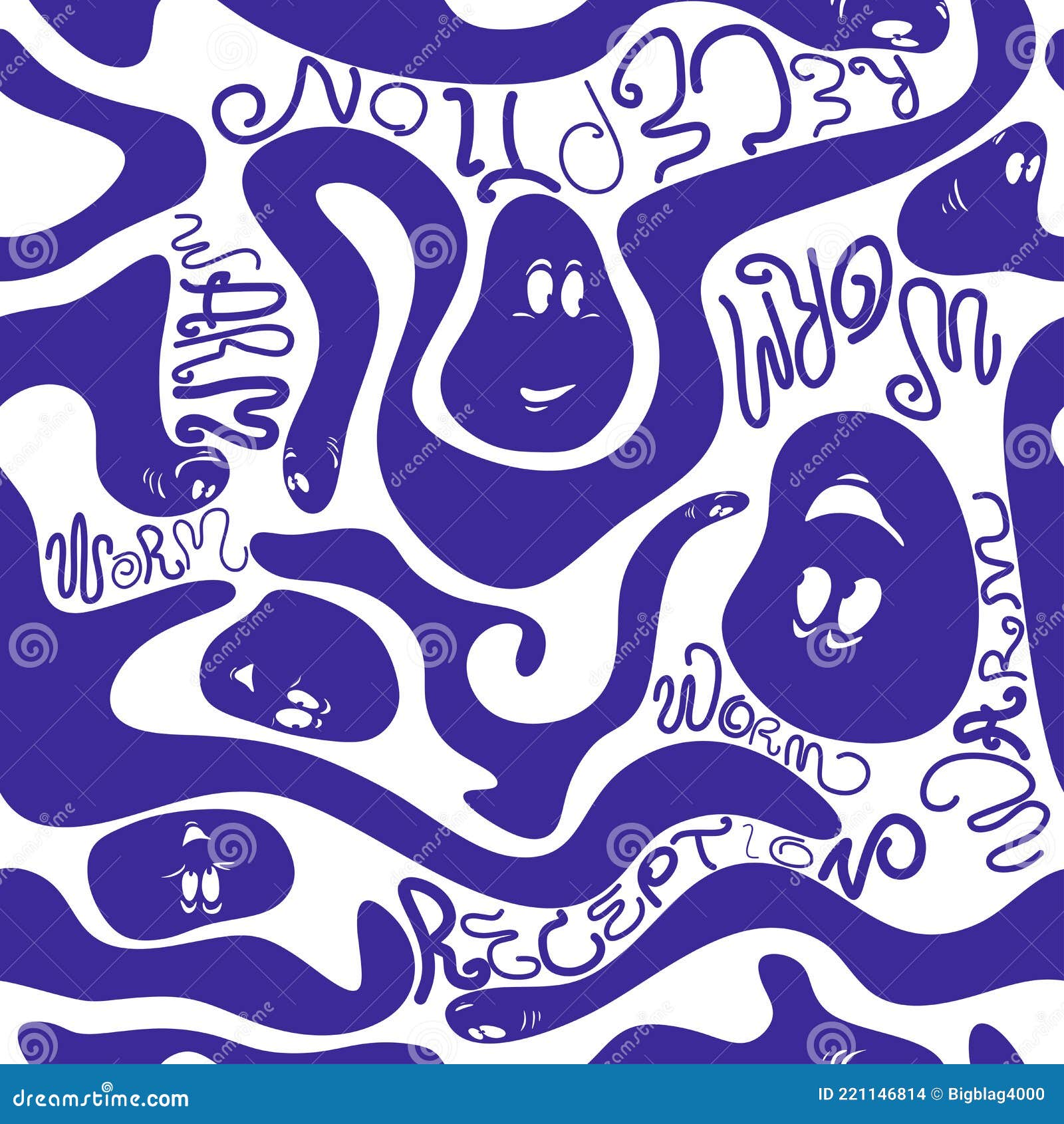 Decorative Vector Worms Seamless Pattern. Stock Vector - Illustration ...