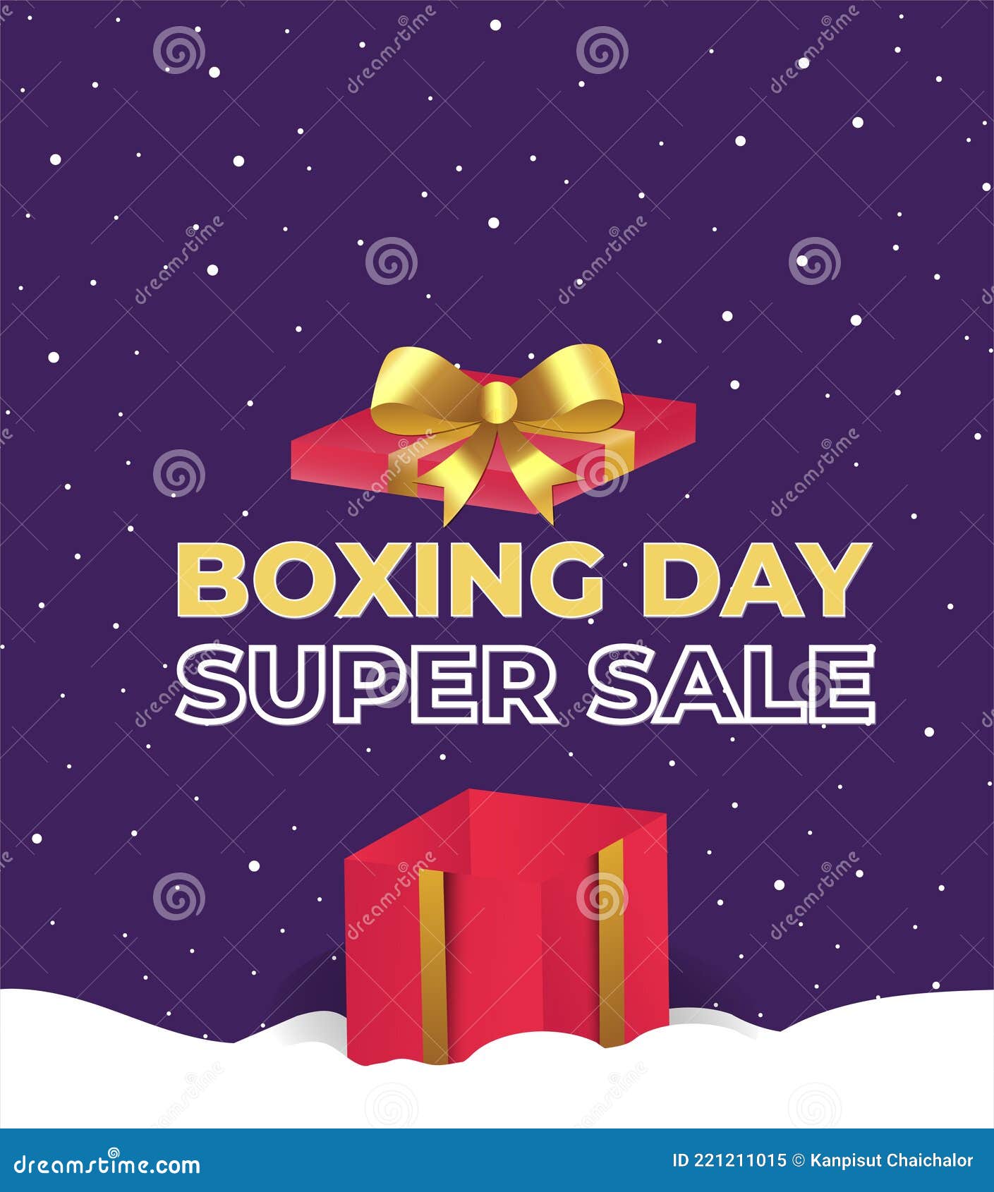 Boxing Day Sale with Red Gift Box. Boxing Day Design with Red Gift Box ...