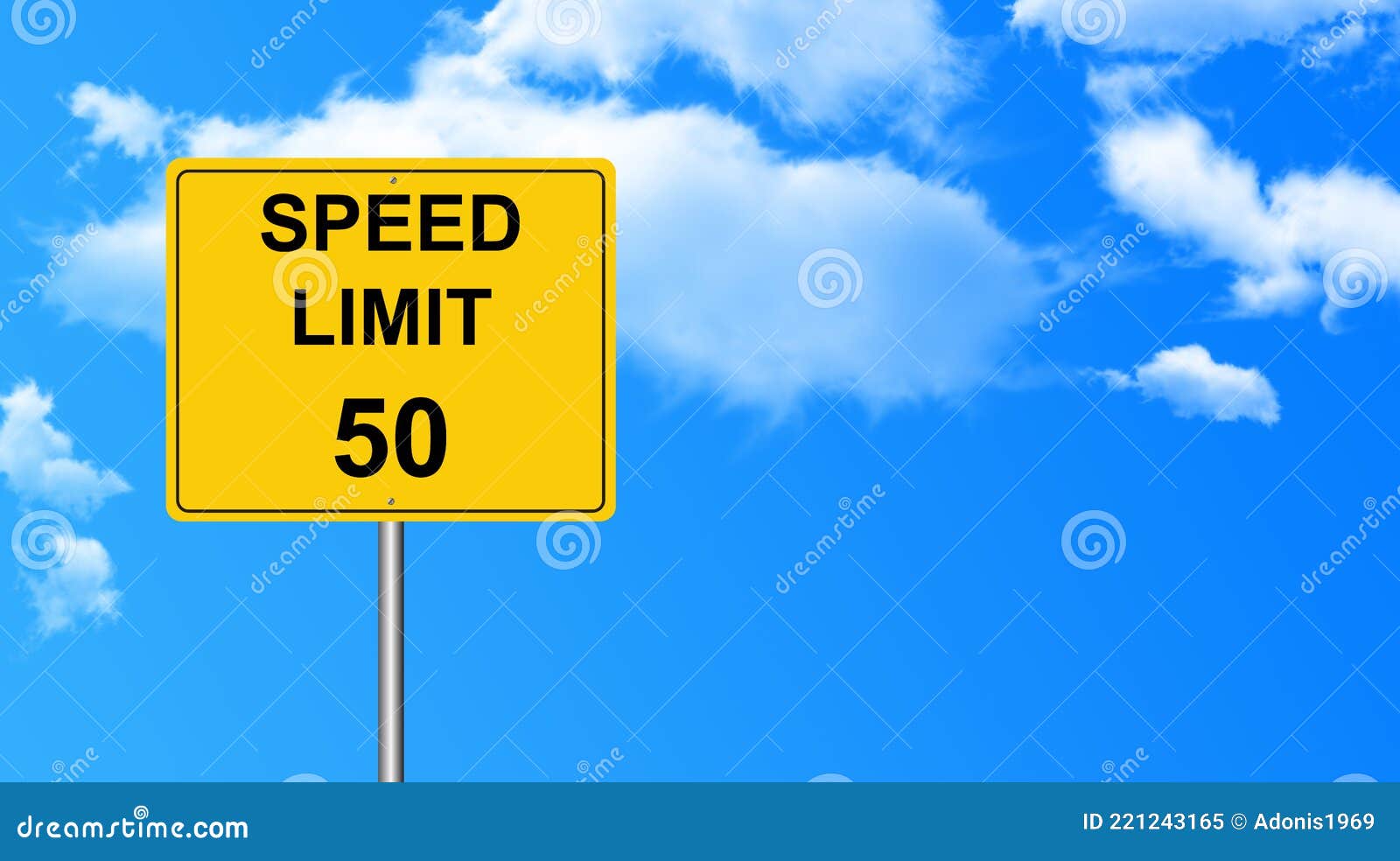 Speed Limit 50 Traffic Sign Stock Image - Image of american, hours ...