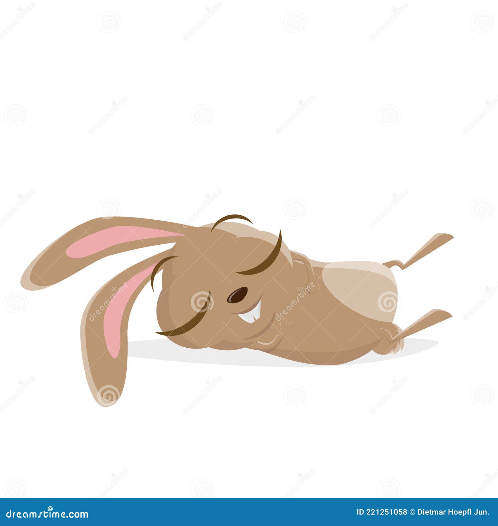 Cartoon rabbit is sleeping stock vector. Illustration of clip - 221251058