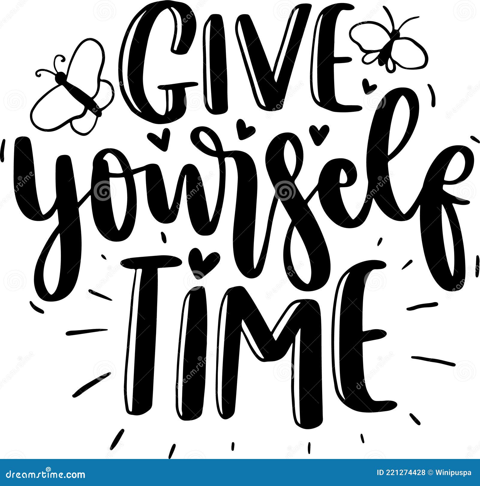 Give Yourself Time stock vector. Illustration of poster - 221274428