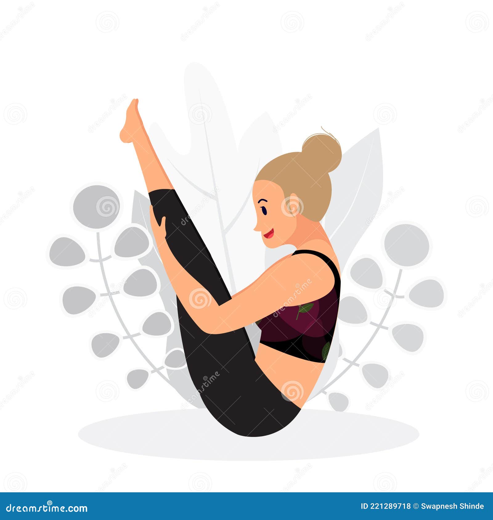 Young Raven Head Woman Practicing Side Crow Poses, International Yoga ...