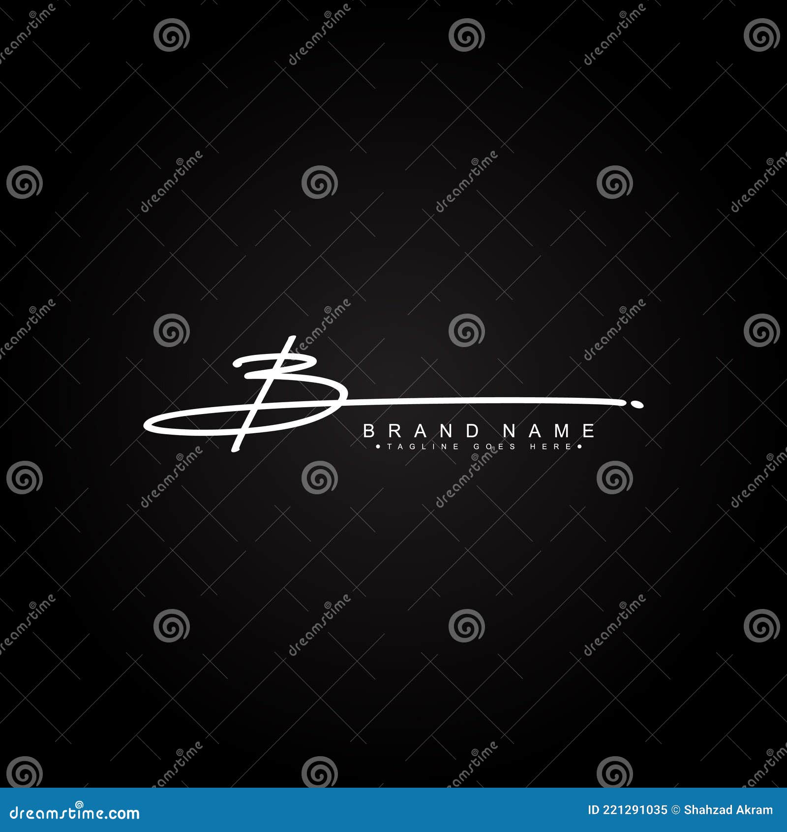 Initial Letter B Logo - Handwritten Signature Logo for Alphabet B Stock ...