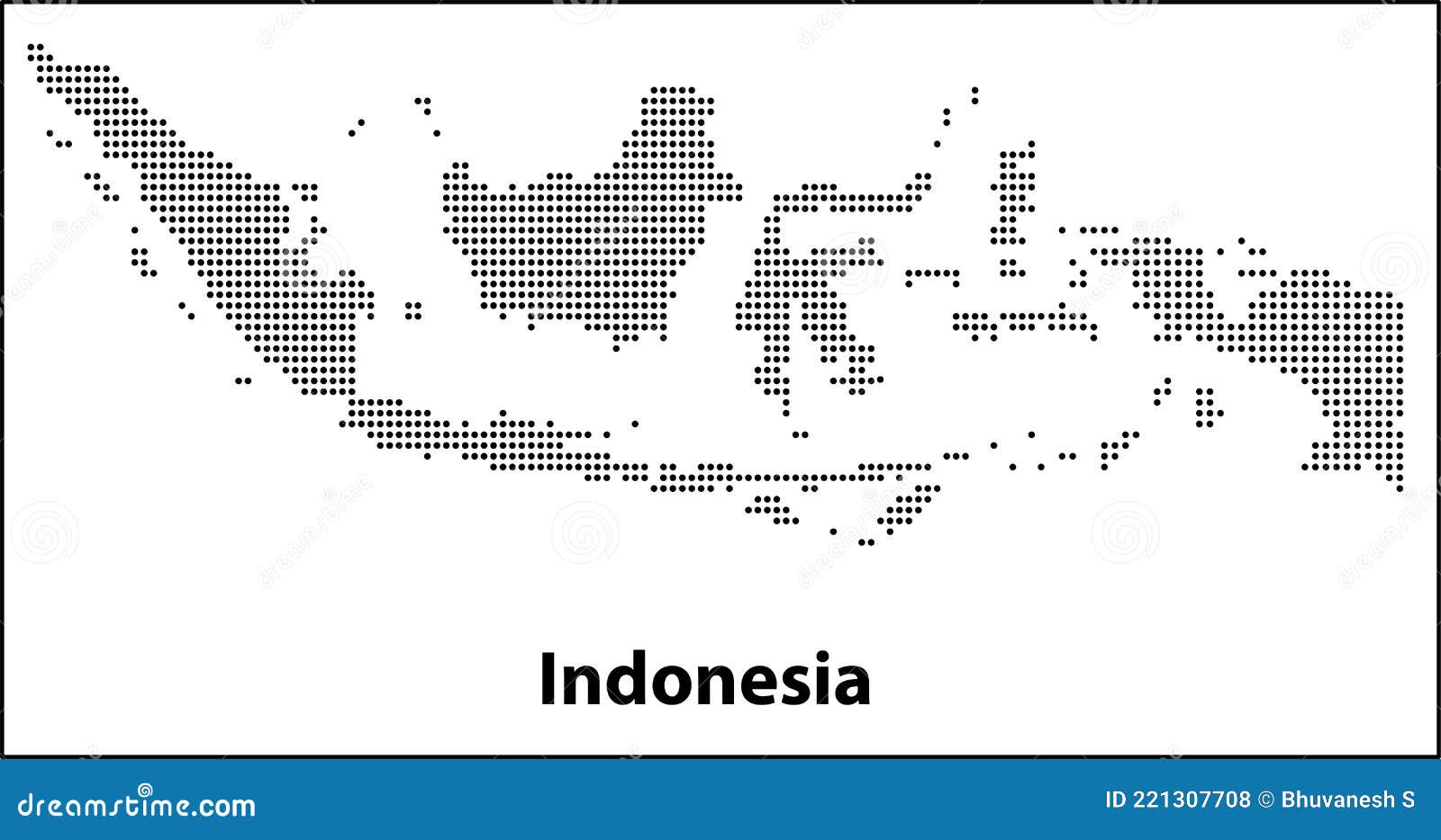 Vector Halftone Dotted Map of Indonesia Country Stock Vector ...