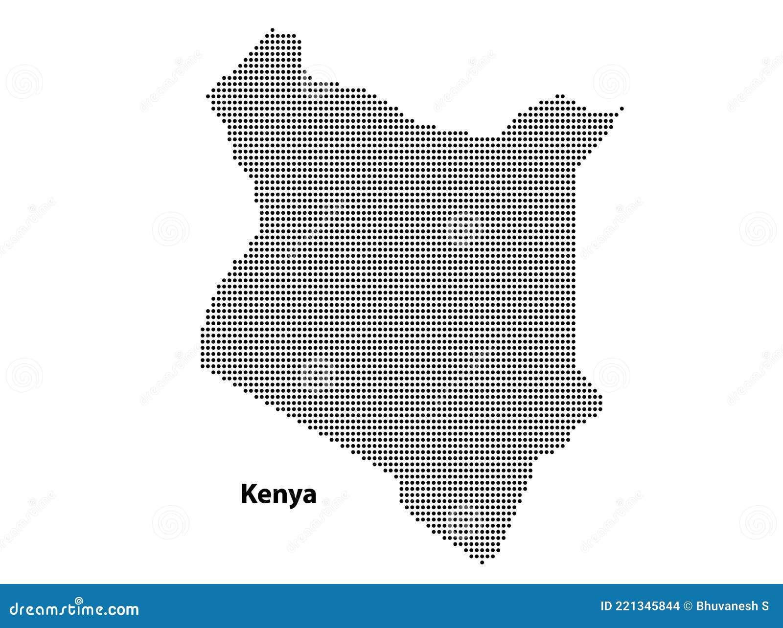 Vector Halftone Dotted Map of Kenya Country Stock Vector - Illustration ...