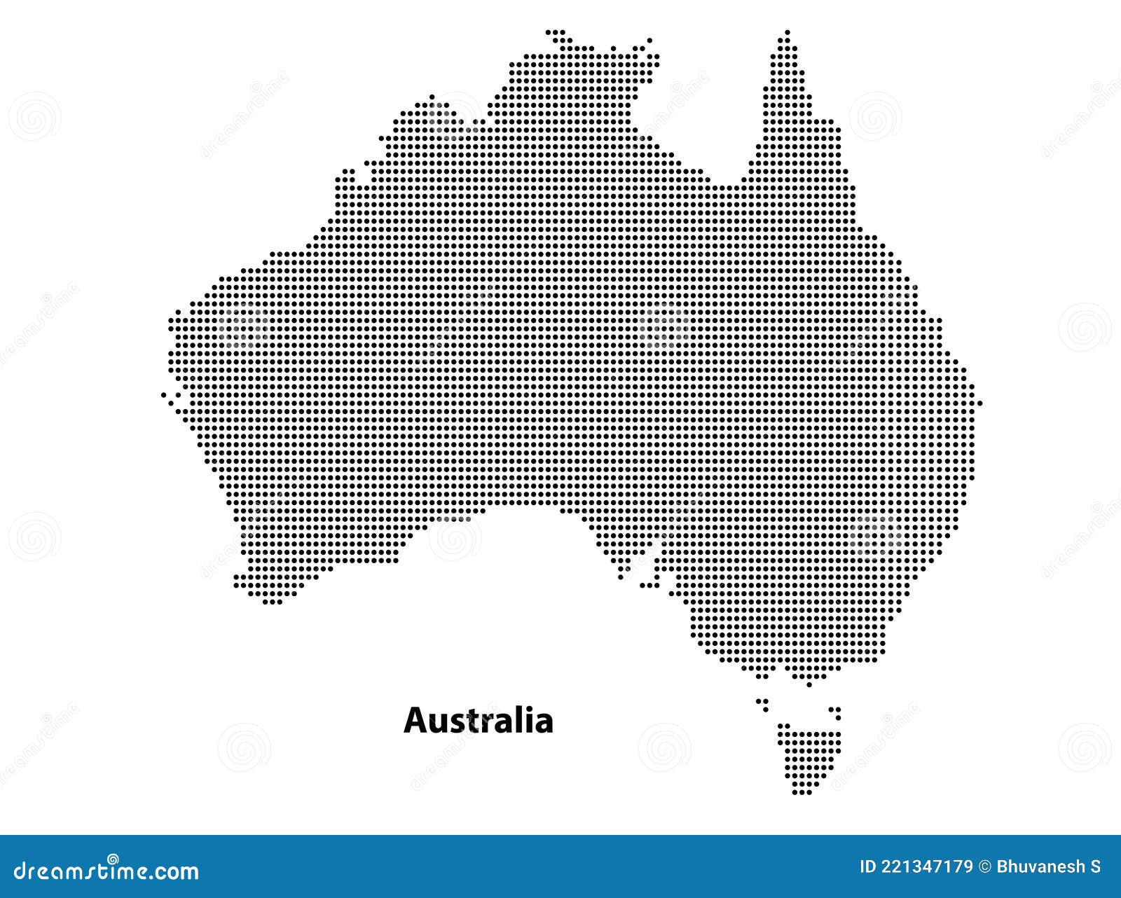Vector Halftone Dotted Map of Australia Country Stock Vector ...
