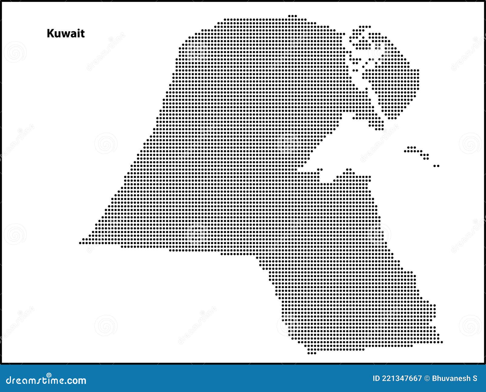 Pixel Map Of Kuwait. Vector Dotted Map Of Kuwait Isolated On White ...