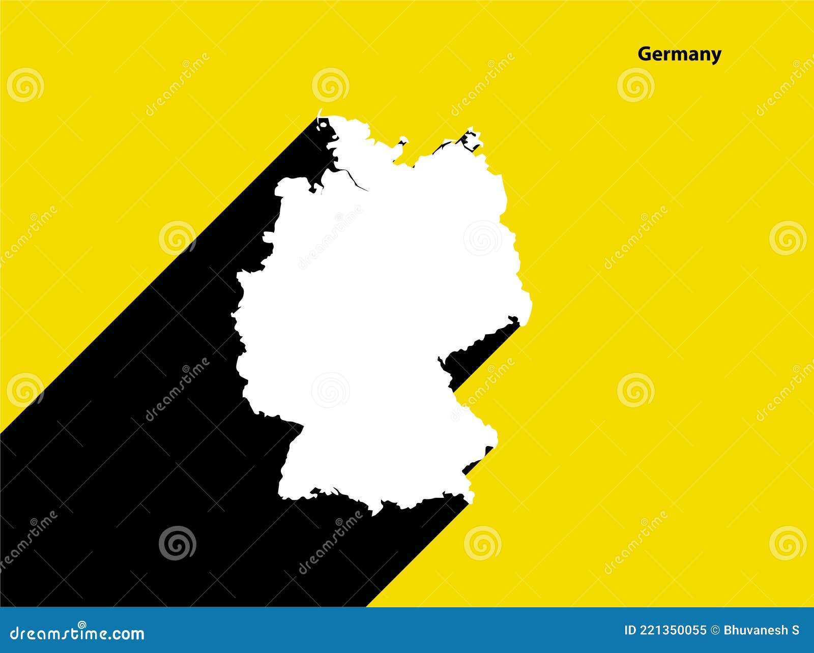 Germany Map on Retro Poster with Long Shadow. Stock Vector ...
