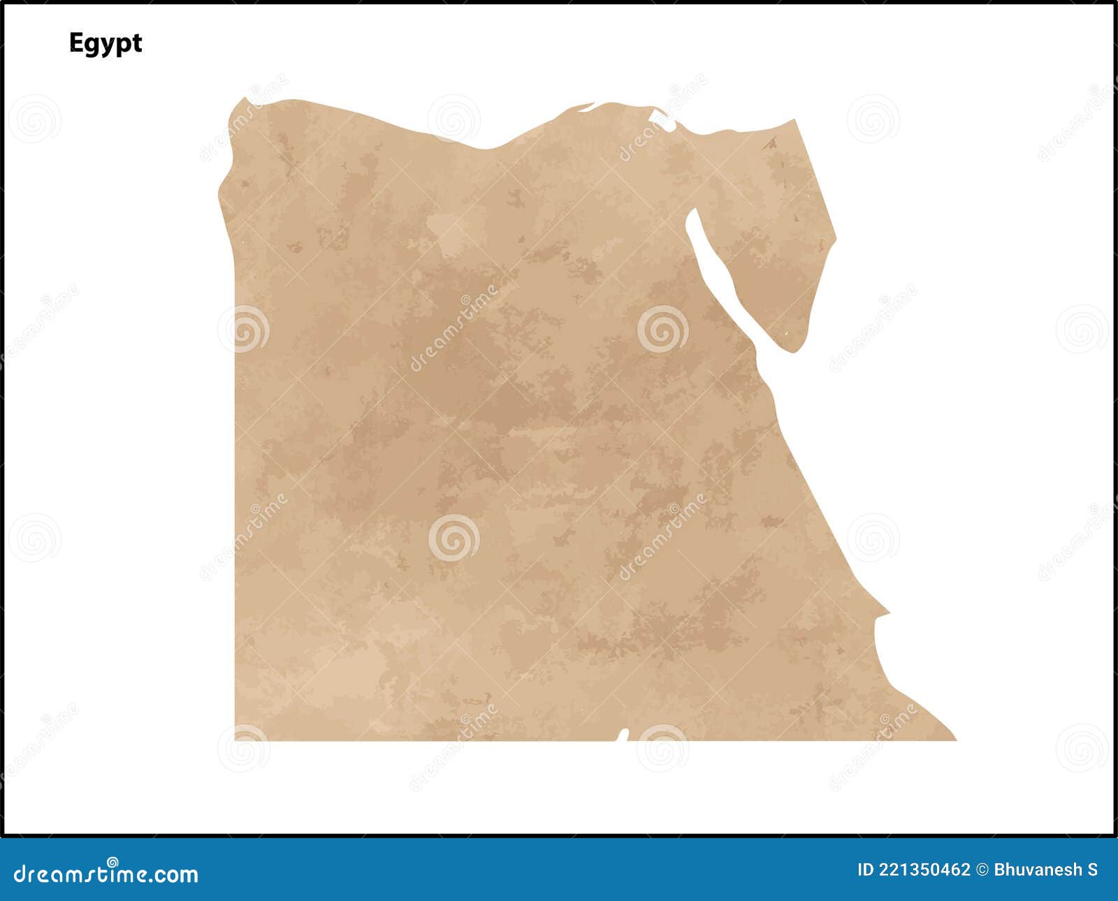 Old Vintage Paper Textured Map of Egypt Country Stock Vector ...