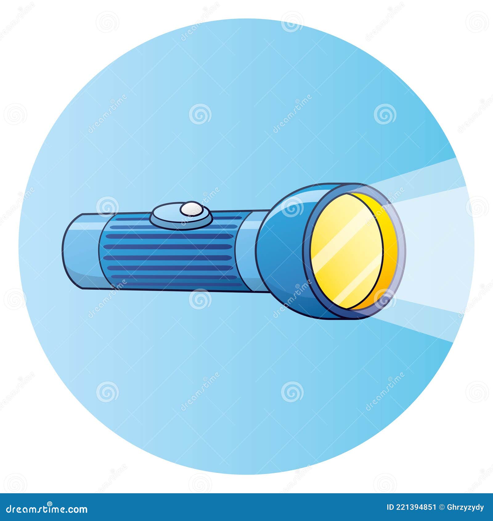 Shining Flashlight Cartoon Icon Stock Vector - Illustration of beam ...