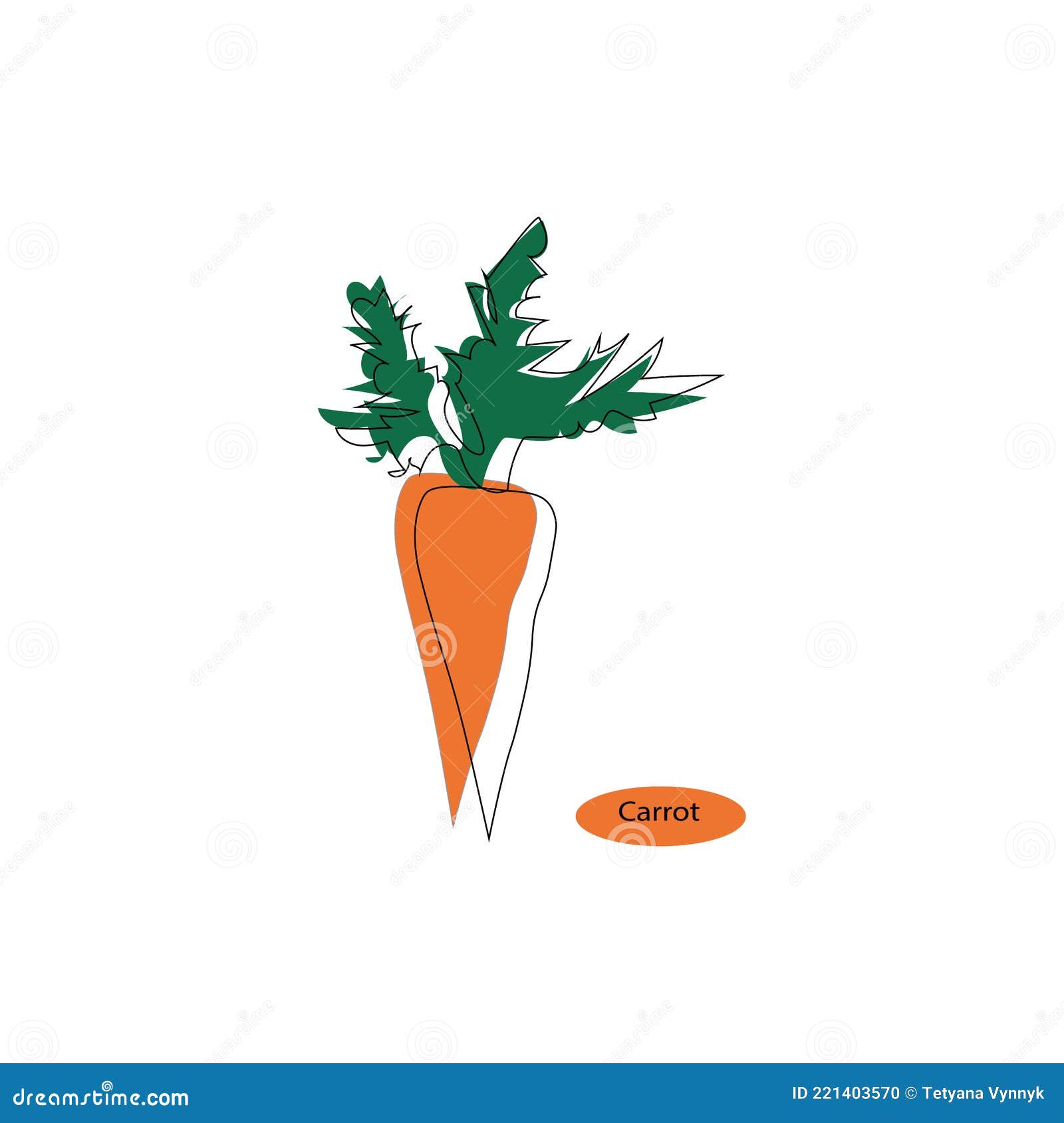 Cartoon Illustration of Carrot Root Vegetable with Green Leaves ...