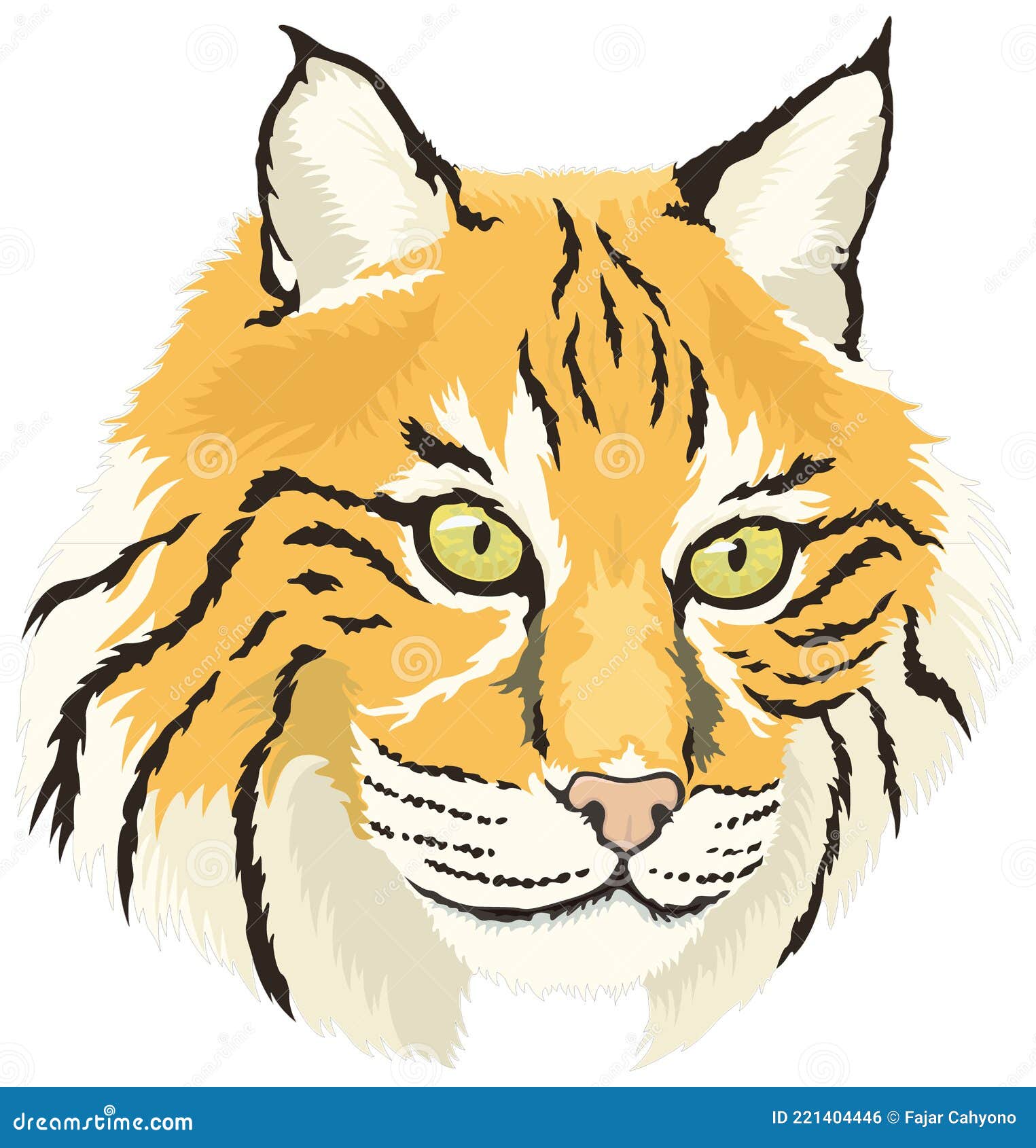 Bobcat Head Animal Vector Illustration Transparent Background Stock ...