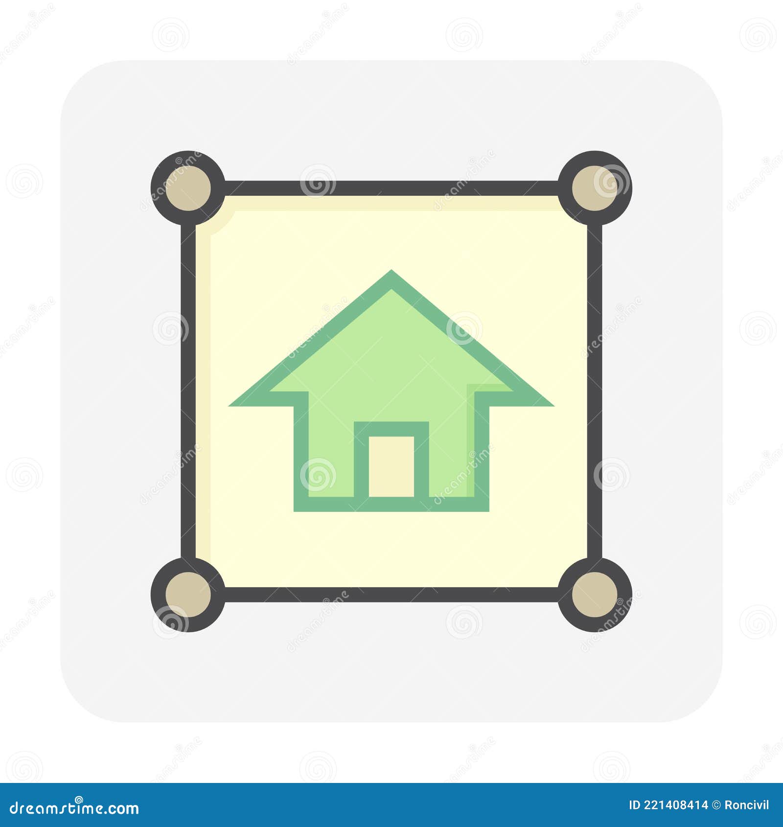 Land Plot and House Vector Icon. 64x64 Pixel. Stock Vector ...