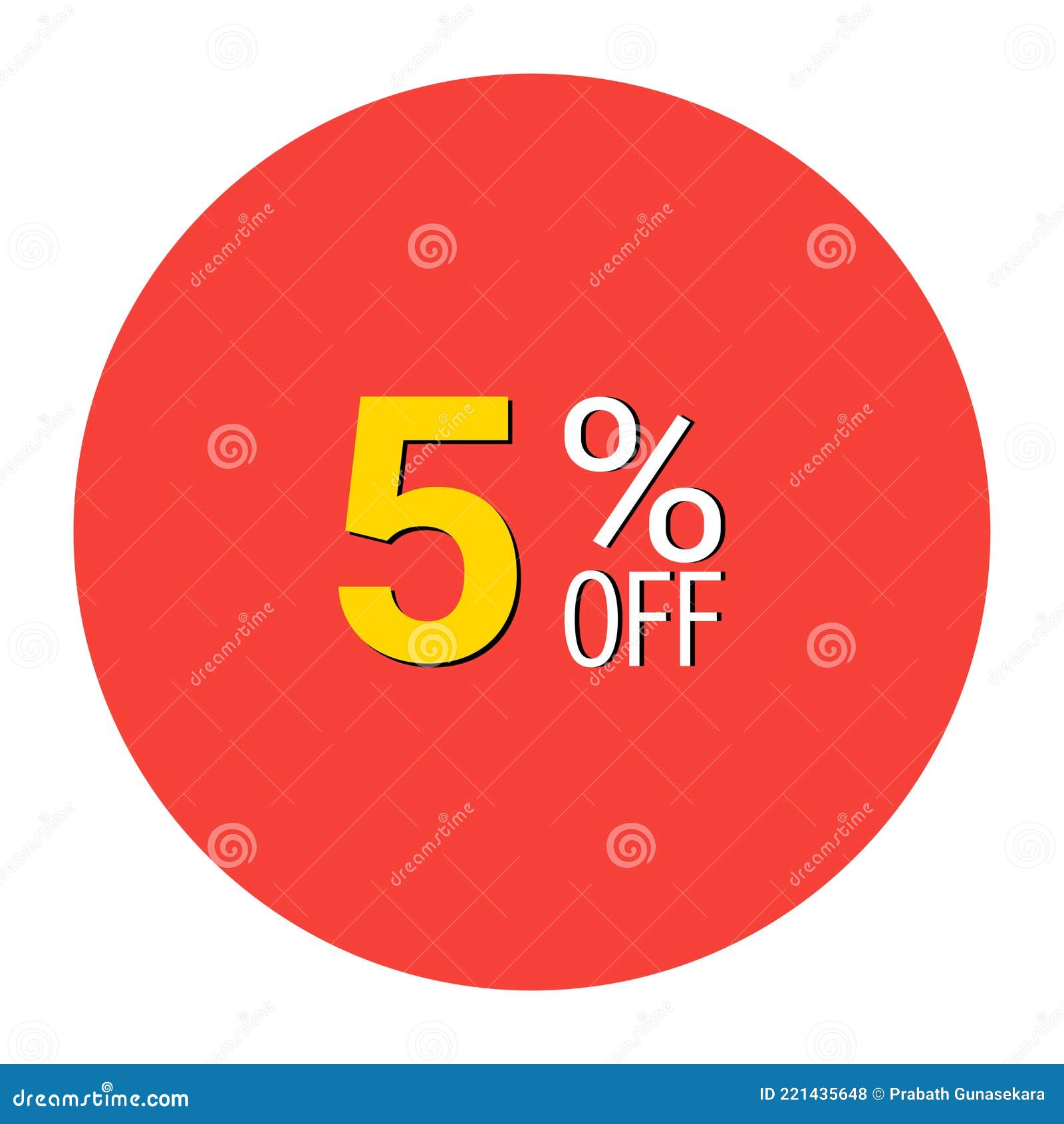 5 Percent Off Special Offer Discount Label. Stock Vector - Illustration ...