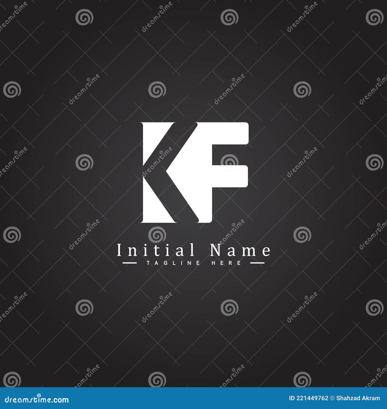 Initial Letter KF Logo – Simple Business Logo in Minimal Style Stock ...