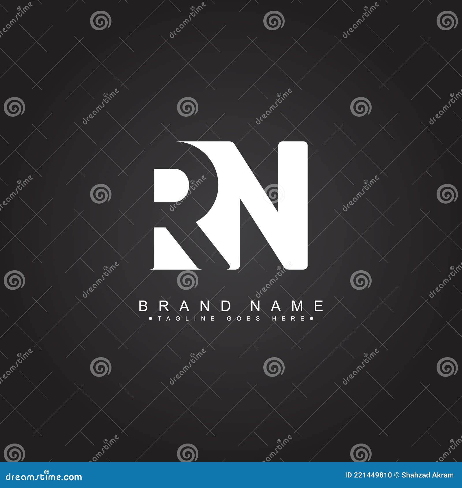 Initial Letter RN Logo â€“ Simple Business Logo in Minimal Style Stock ...