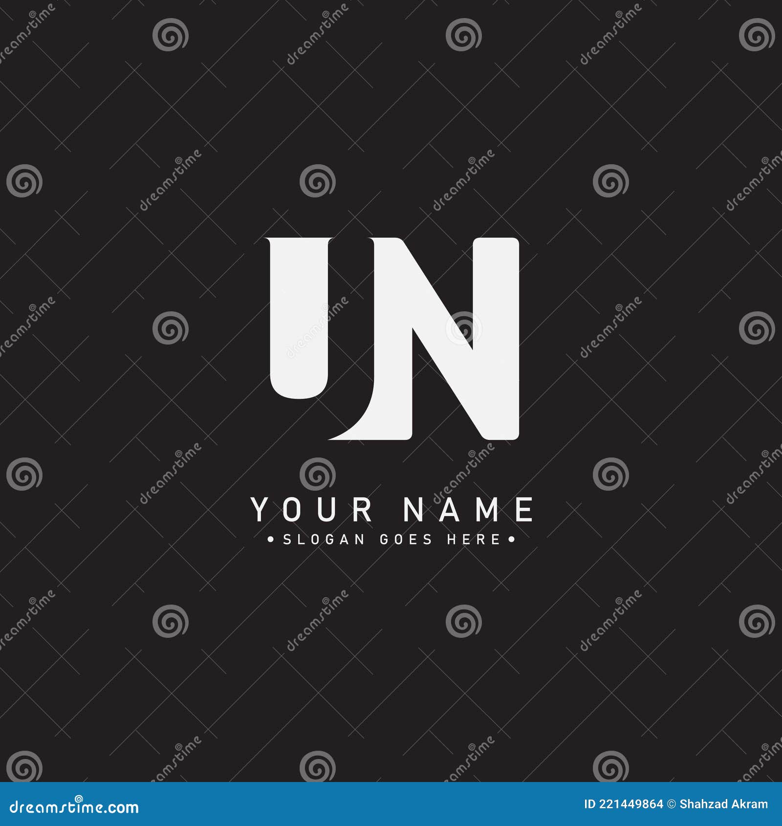 Simple Business Logo for Initial Letter UN - Minimal Text Logo Stock ...