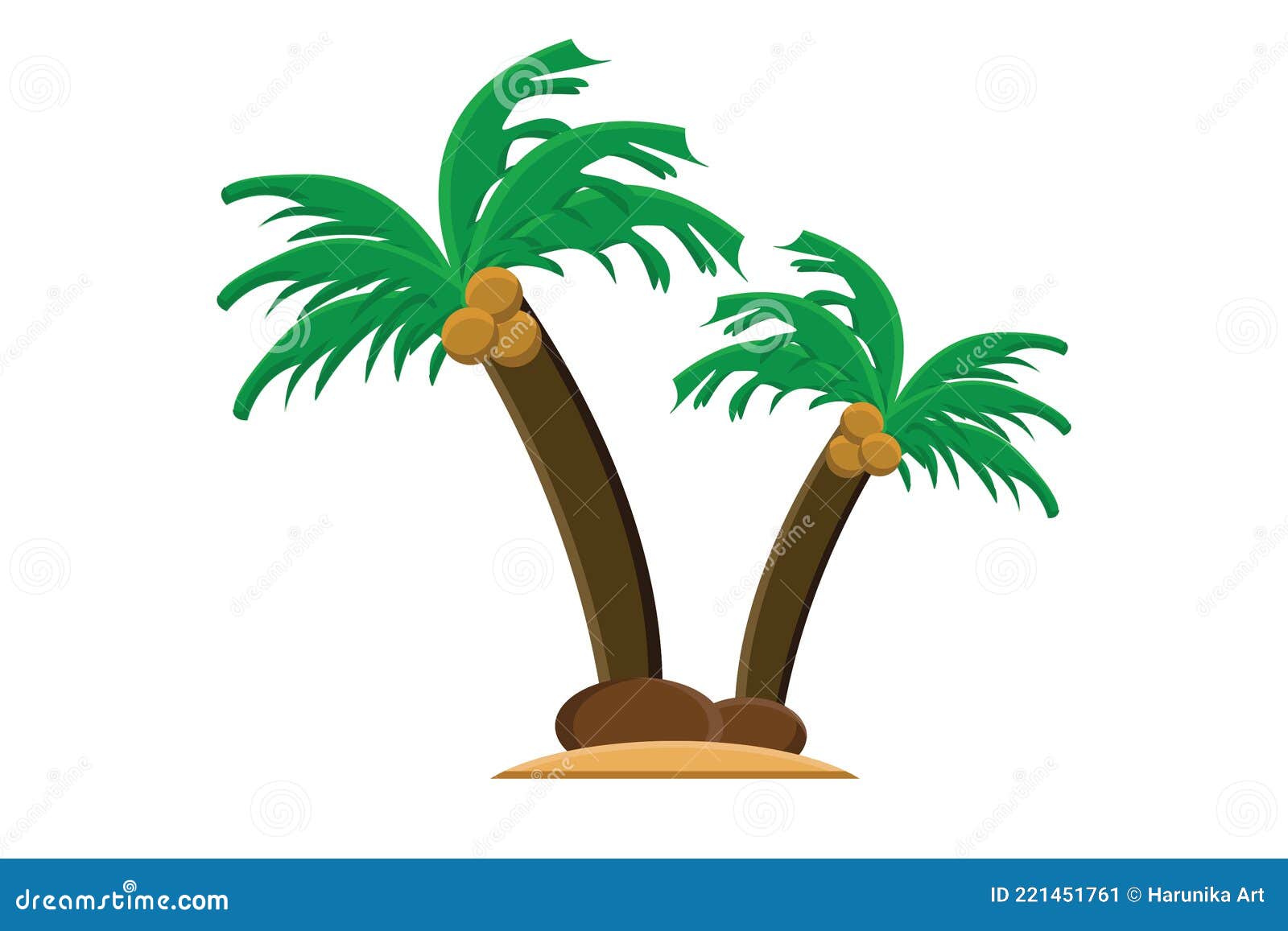 Simple Design Coconut Tree in Summer Stock Vector - Illustration of ...