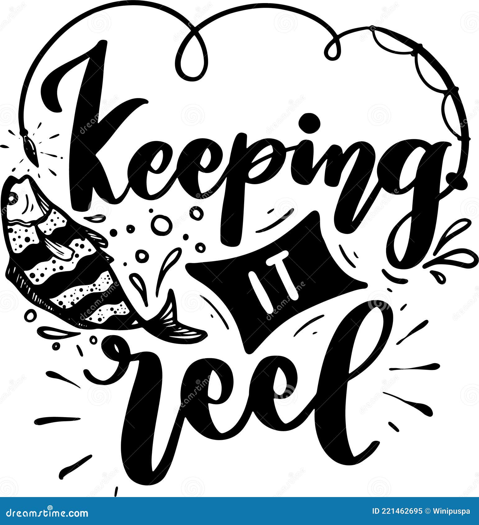 Keeping it Reel stock vector. Illustration of clothes - 221462695