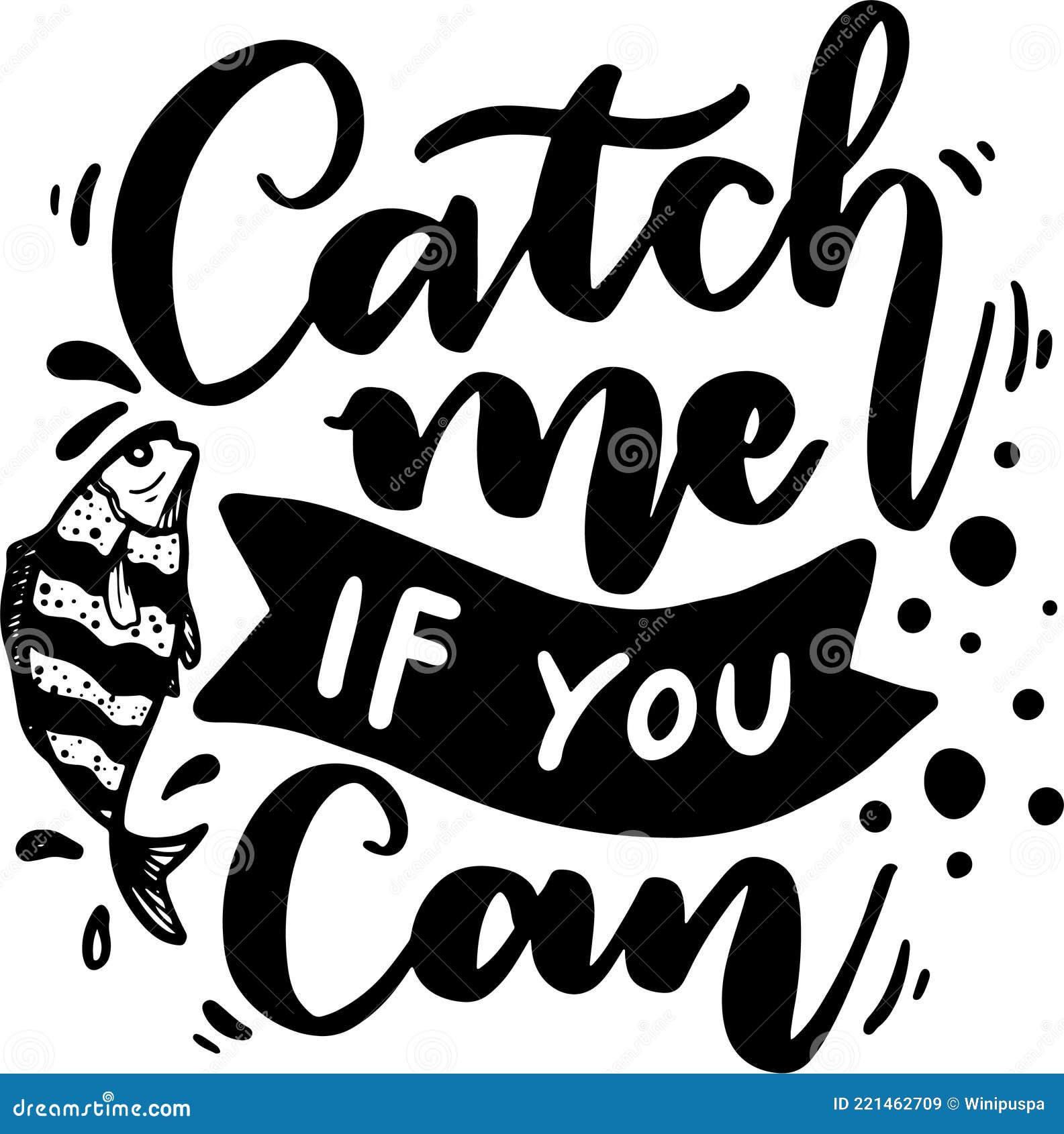Catch Me If You Can stock vector. Illustration of fisher - 221462709