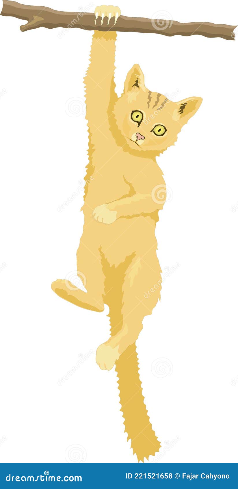 Brown Cat Hang Animal Vector Illustration Transparent Background Stock ...