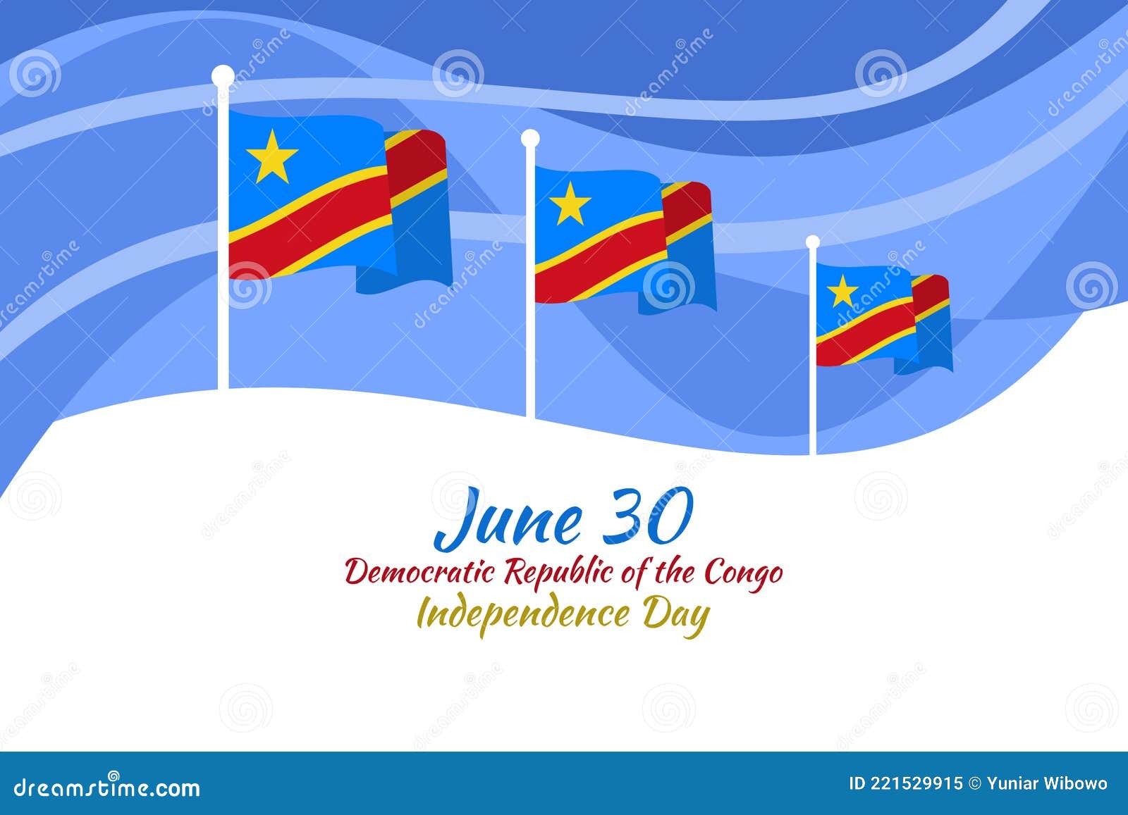 June 30, Independence Day of Democratic Republic of the Congo Vector ...