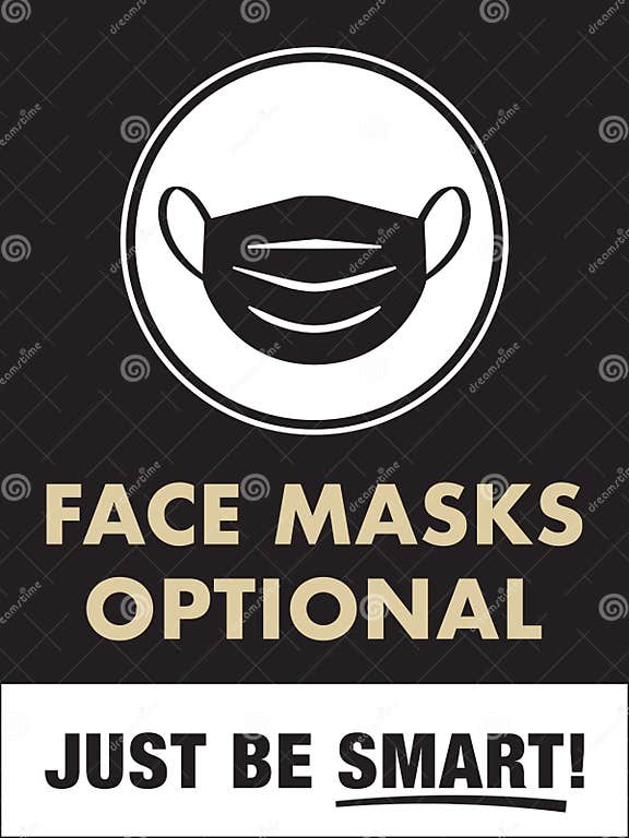 Face Masks Optional Sign | Facemasks Not Required Vertical Design for ...