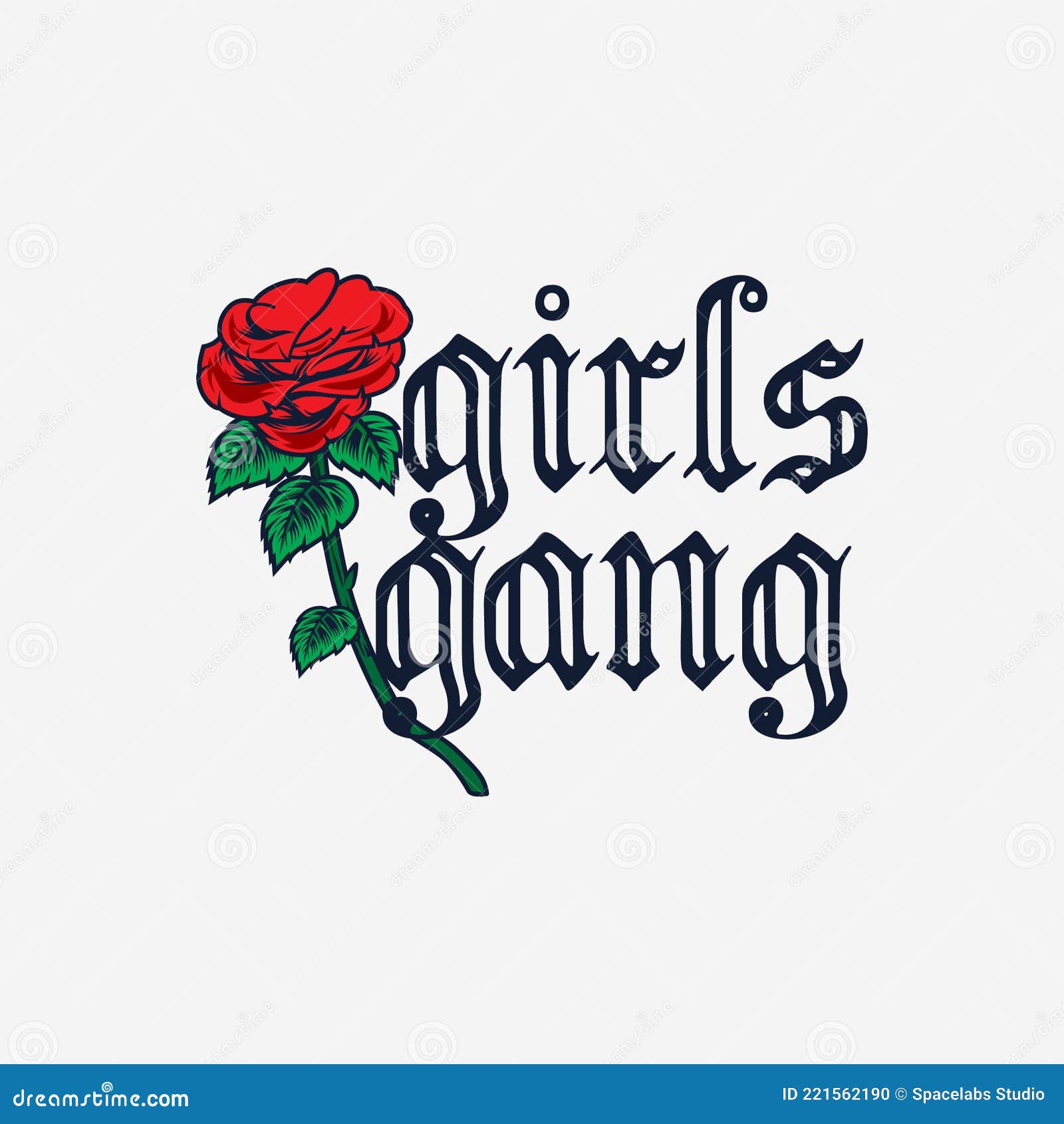 Girls Gang Typography Design Vector Stock Vector - Illustration of ...