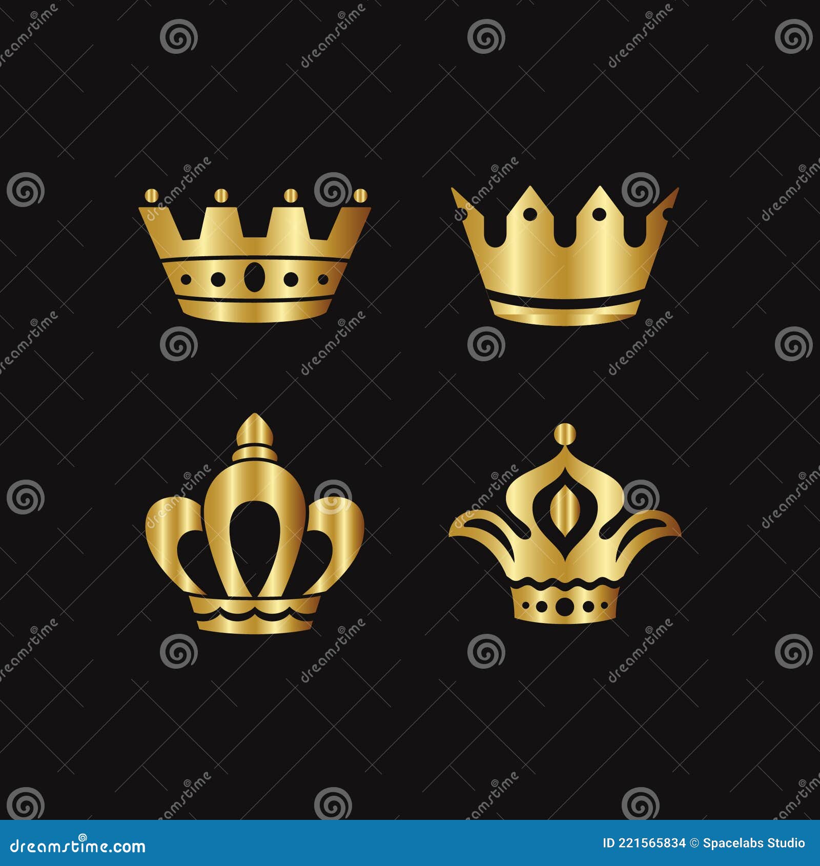 Golden crown vector design stock vector. Illustration of crystalcrown ...