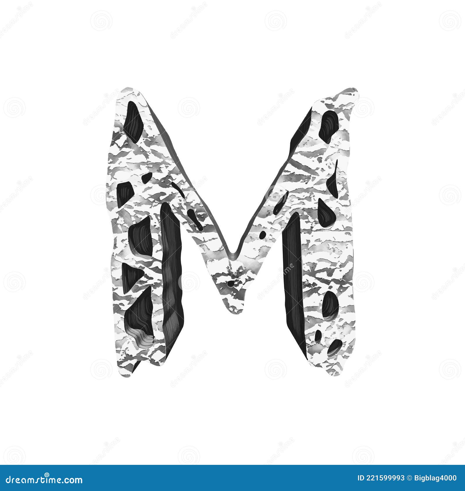 Distressed Letter with Holes.Art Font. Stock Vector - Illustration of ...