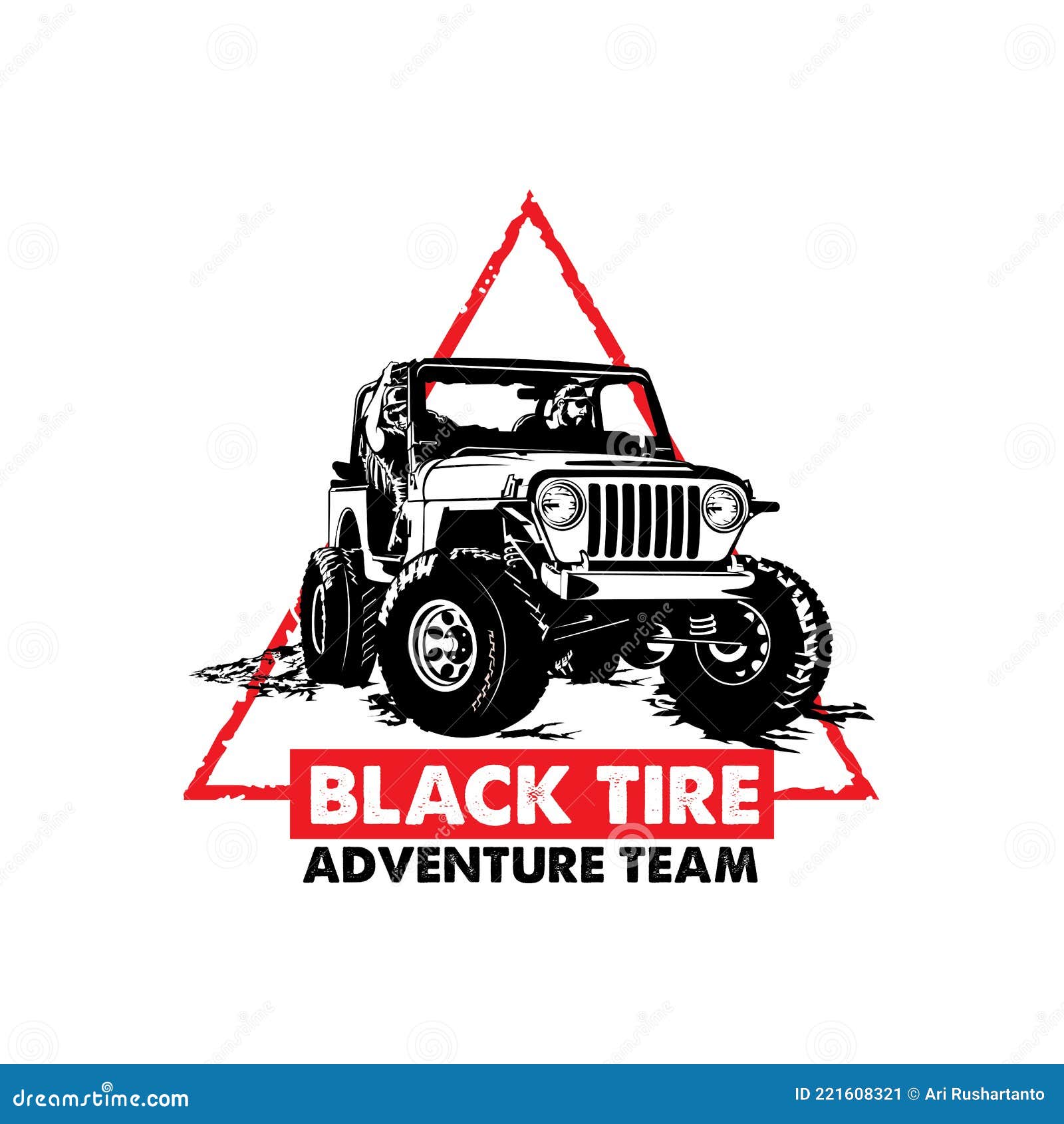 Off Road Vehicle in the Rock Mountain Stock Vector - Illustration of ...