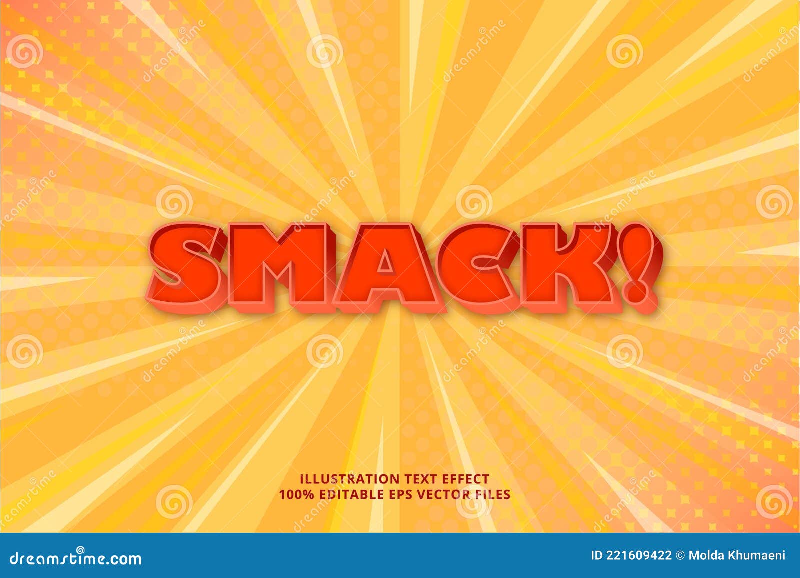 Smack Text Effect With Cartoon Background Vector Illustration ...