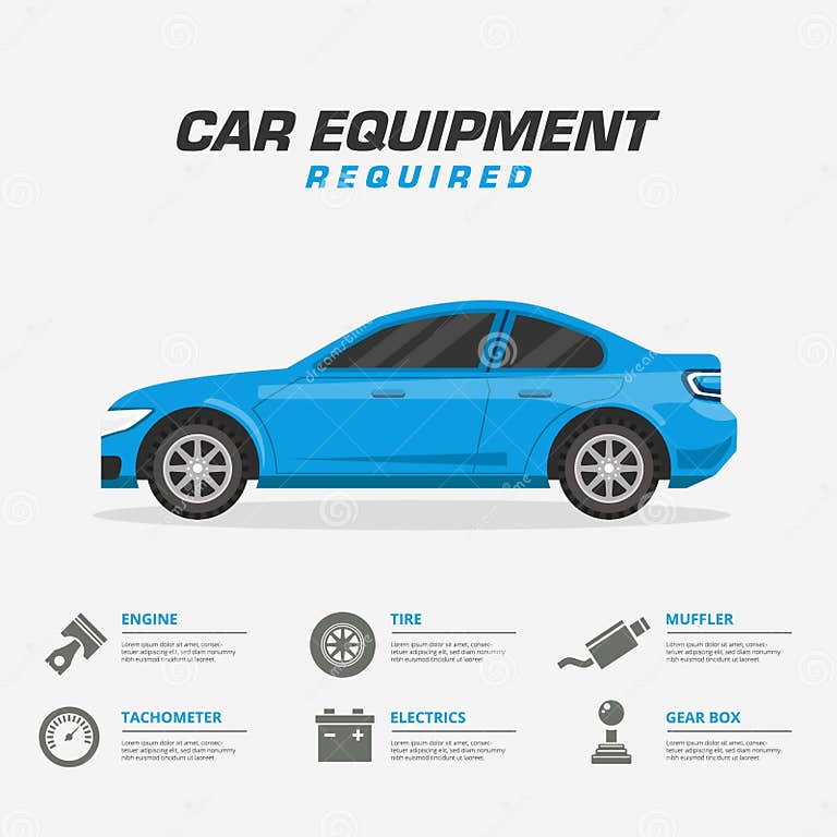 Car Infographic for Print or for Banner in Workshop Stock Vector ...