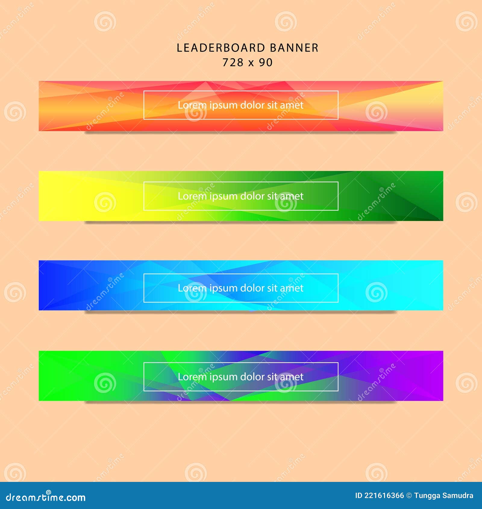 Colorful Leaderboard Banner Template Design. Abstract Modern Website ...