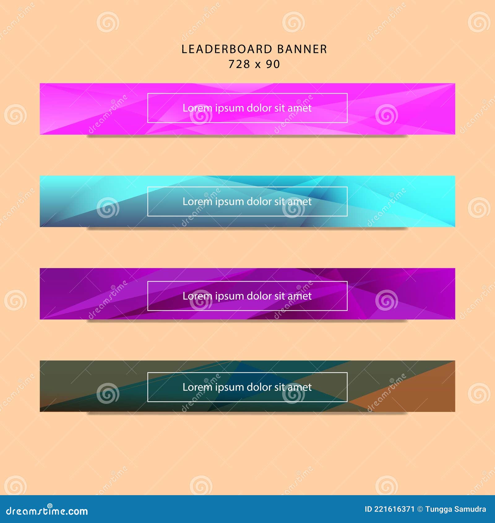 Colorful Leaderboard Banner Template Design. Abstract Modern Website ...