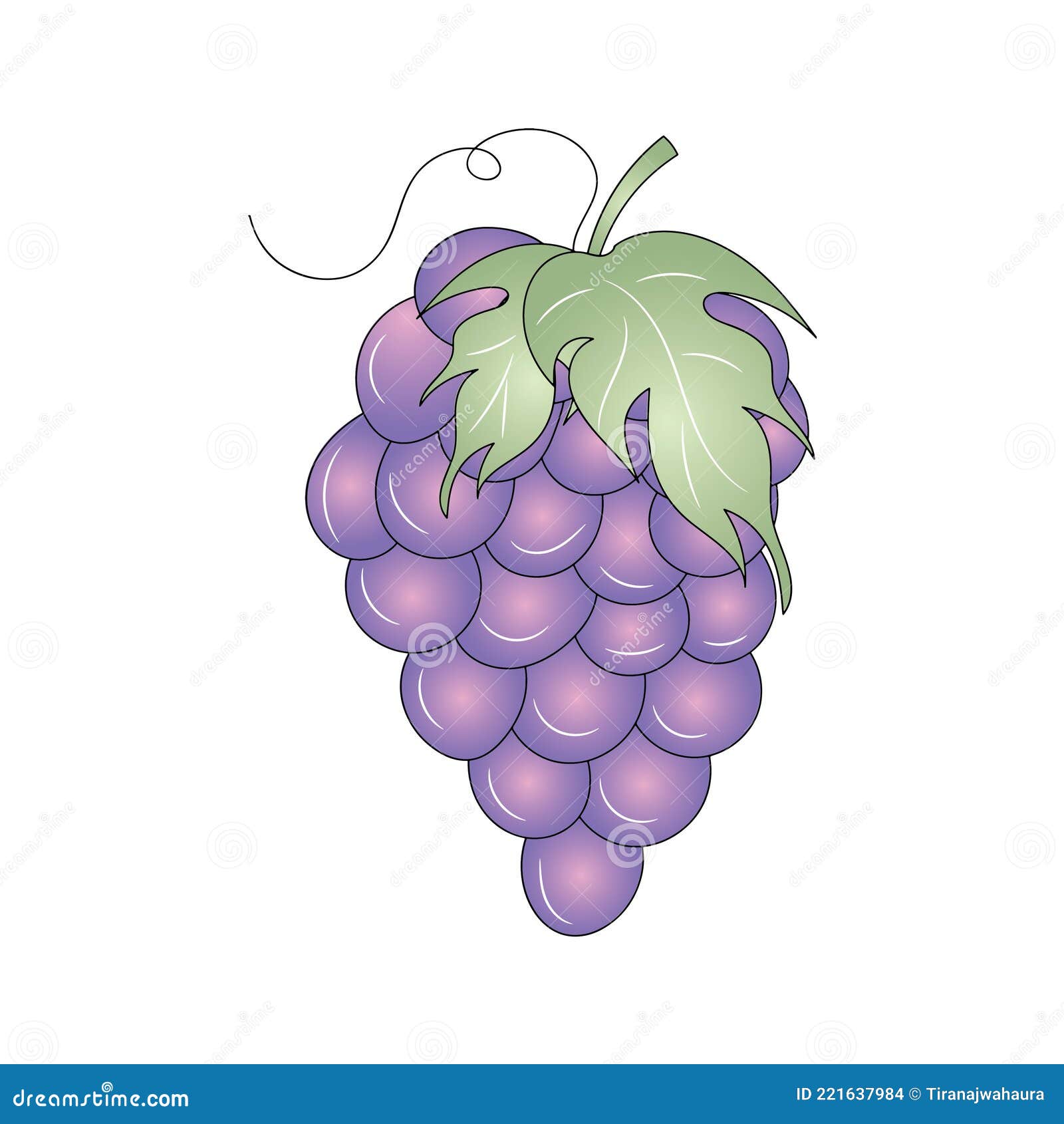 Simple Grape Fruit Outline Vector Illustration Stock Vector ...