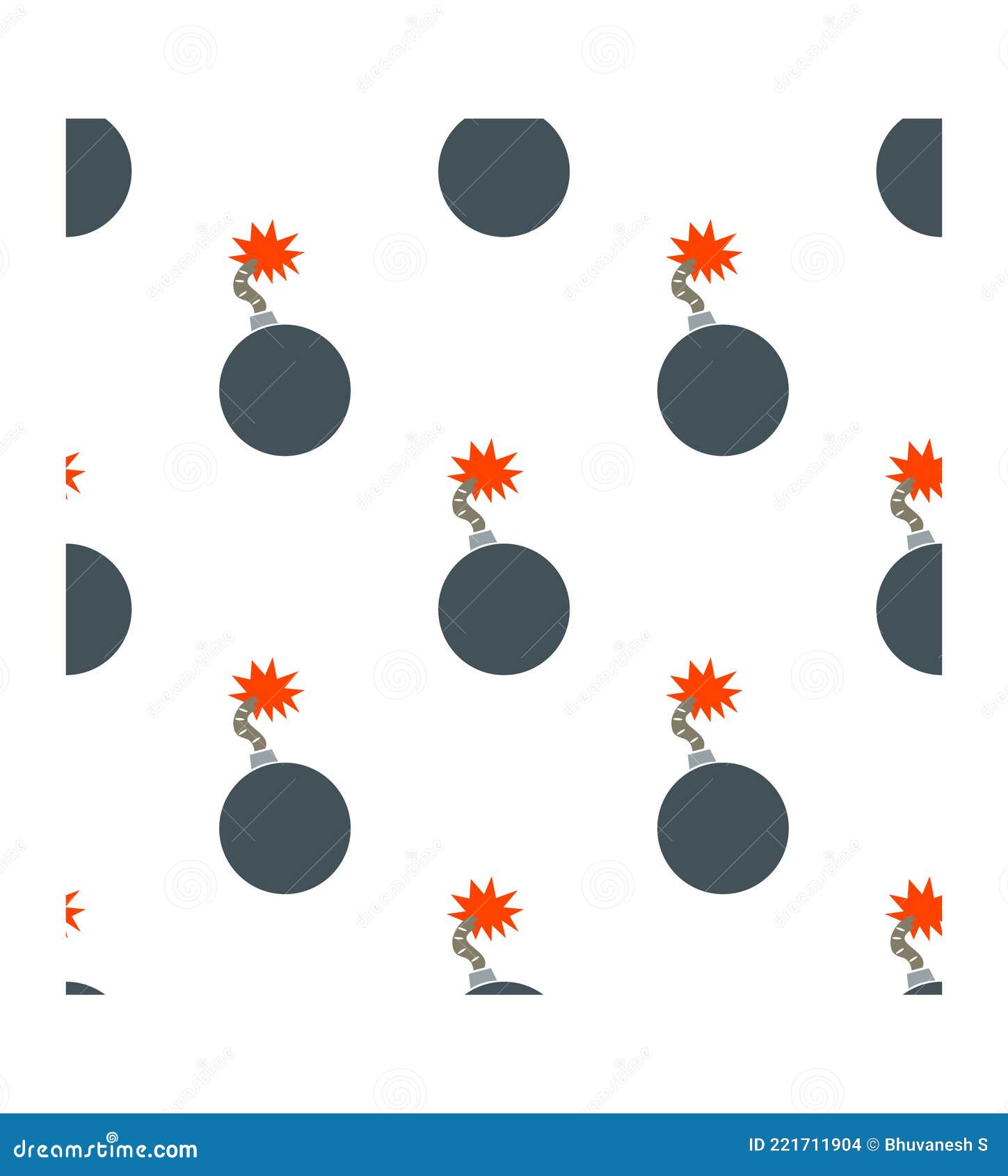 Colourful Bomb Design Isolated on White Background is in Seamless ...
