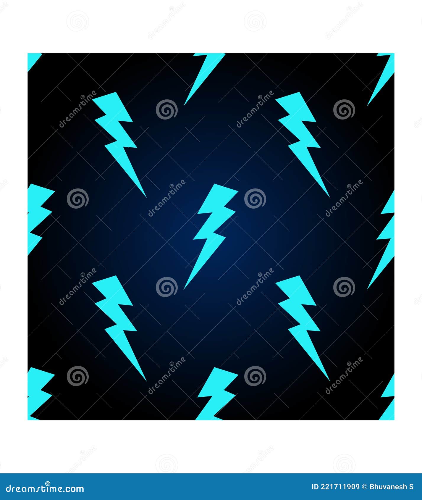 Thunder Bolt Design Isolated on Dark Blue Background is in Seamless ...