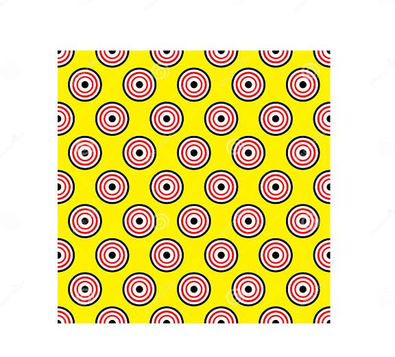 Arrow Target Symbols Isolated on Yellow Background is in Seamless ...