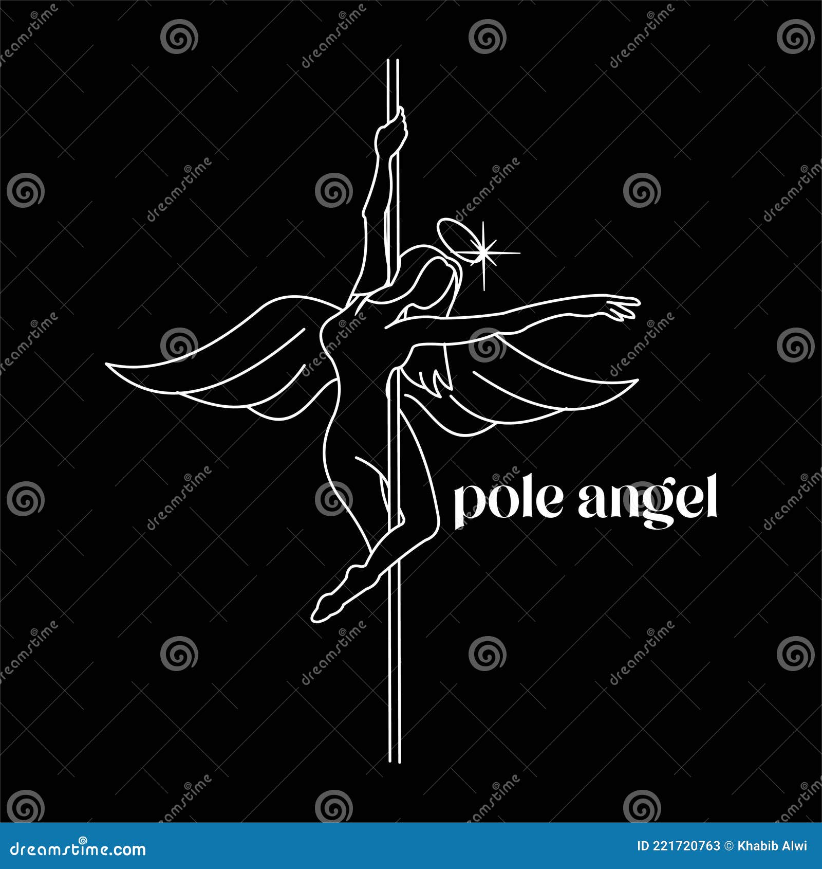 Pole Angel Attractive Ballet Logo Stock Vector - Illustration of exotic ...